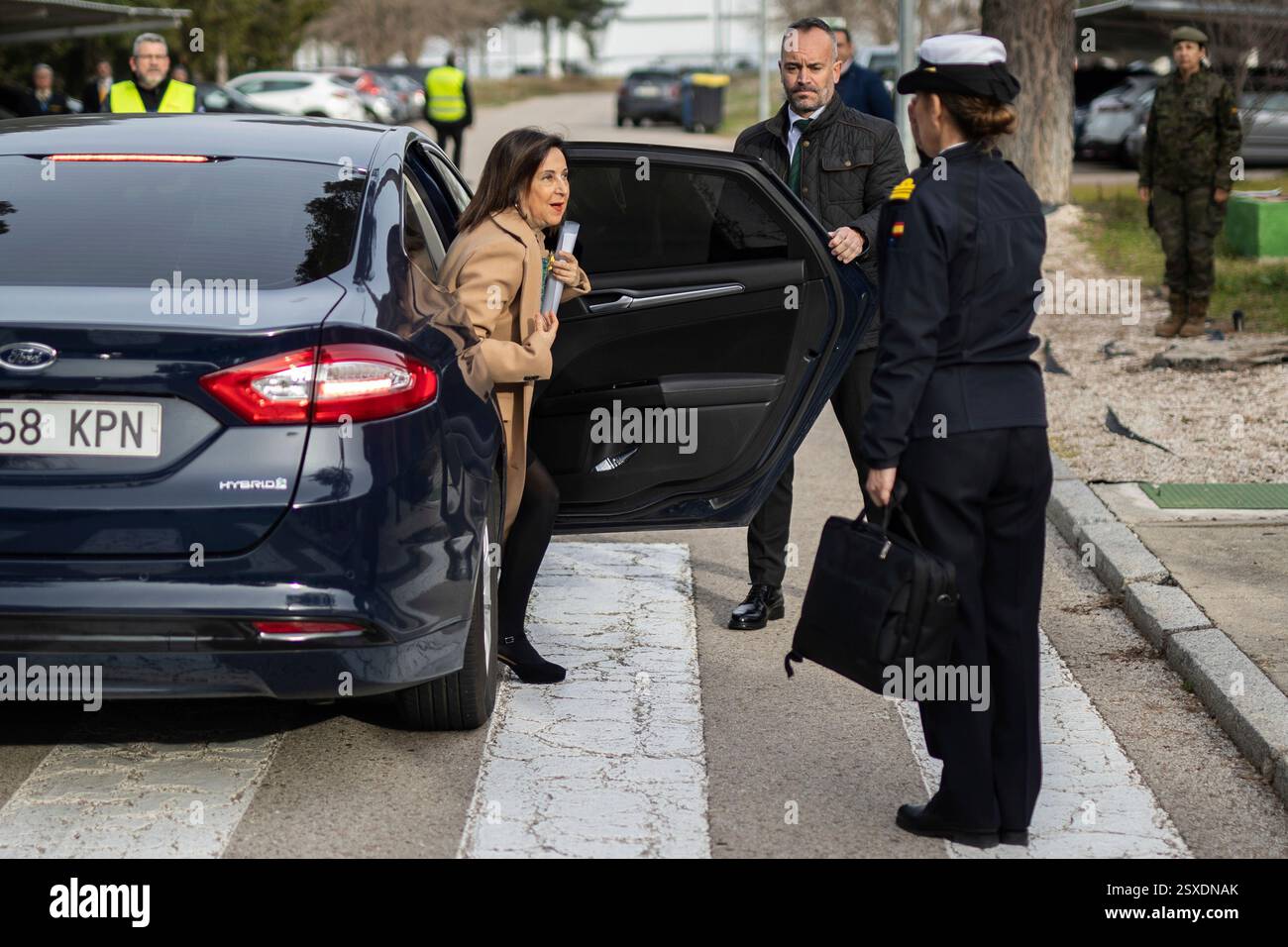 The Minister of Defense, Margarita Robles, arrives at the National ...