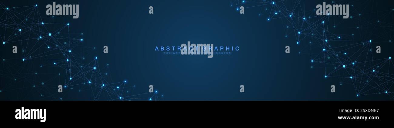 Global network connection banner design template idea. Header social ...