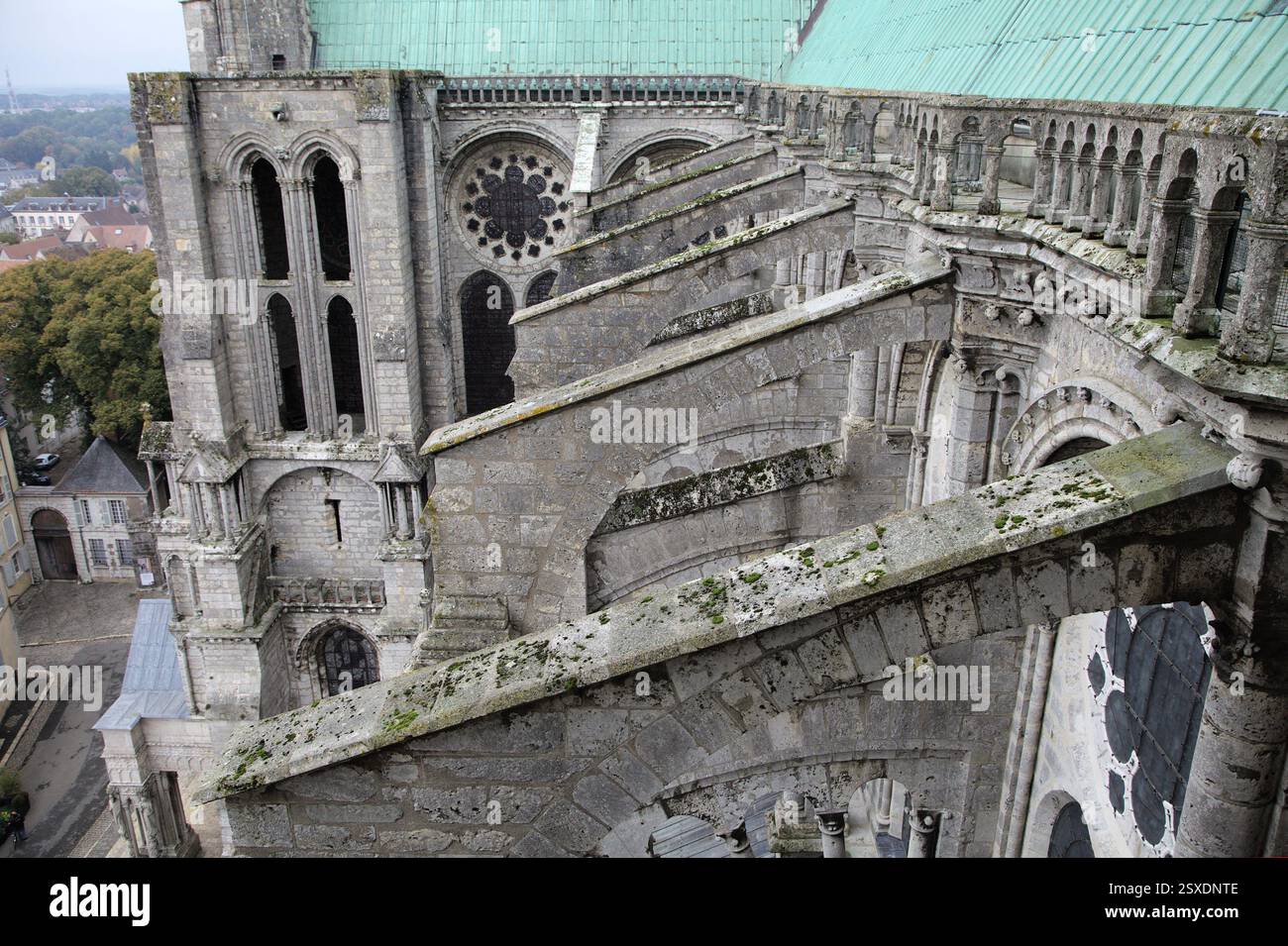 Explore the stunning Gothic architecture and flying buttresses of Notre-Dame de Chartres ...
