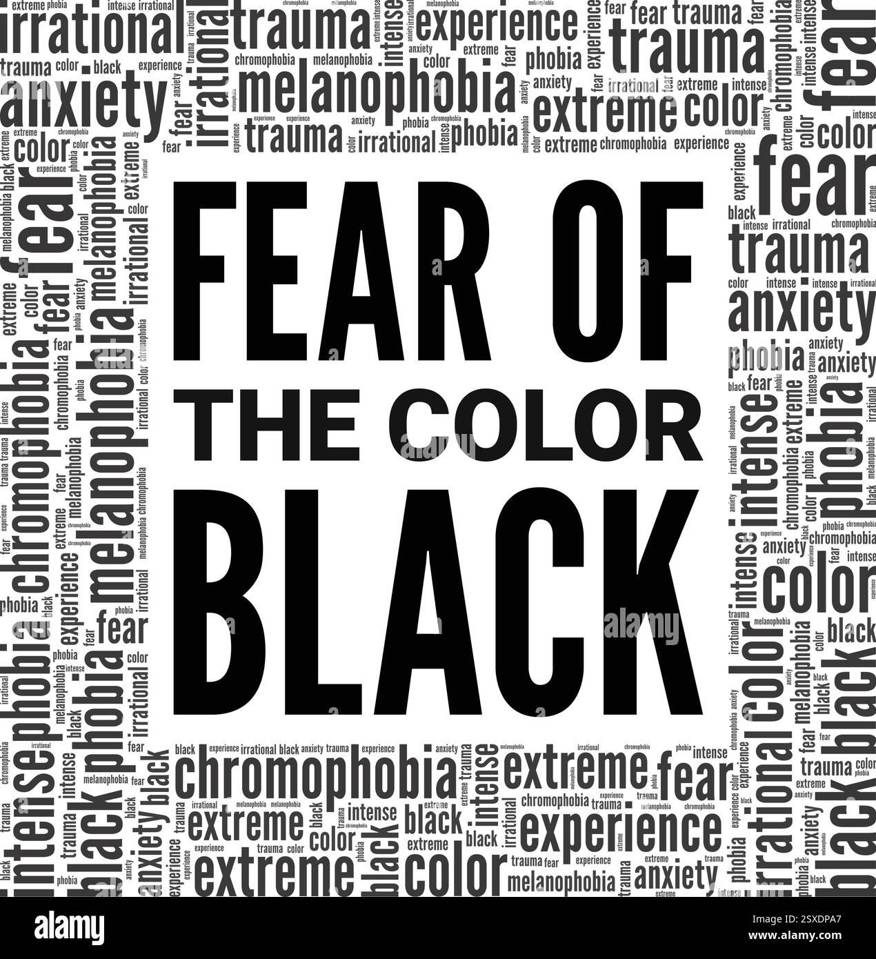 Melanophobia: Fear of the Color Black word cloud conceptual design ...