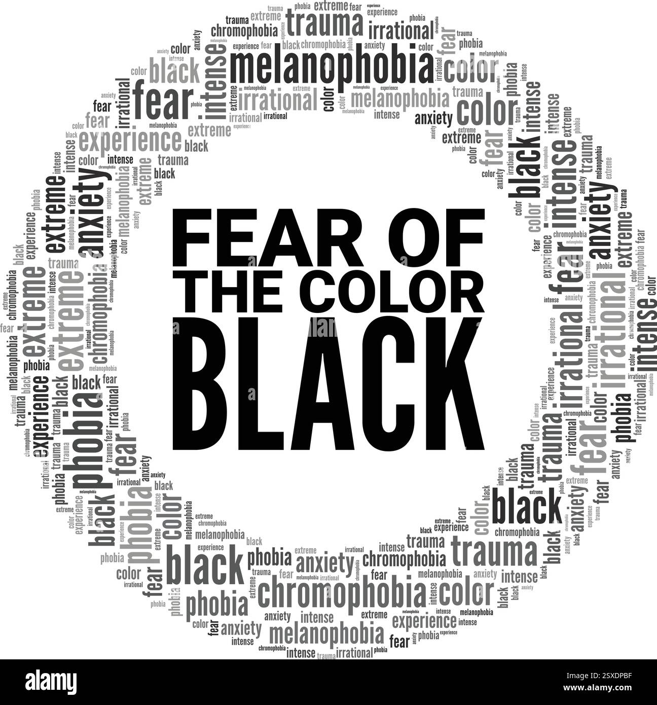 Melanophobia: Fear of the Color Black word cloud conceptual design ...