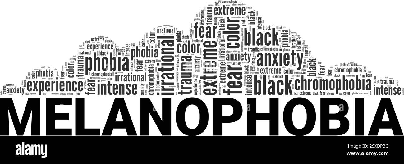 Melanophobia: Fear of the Color Black word cloud conceptual design ...