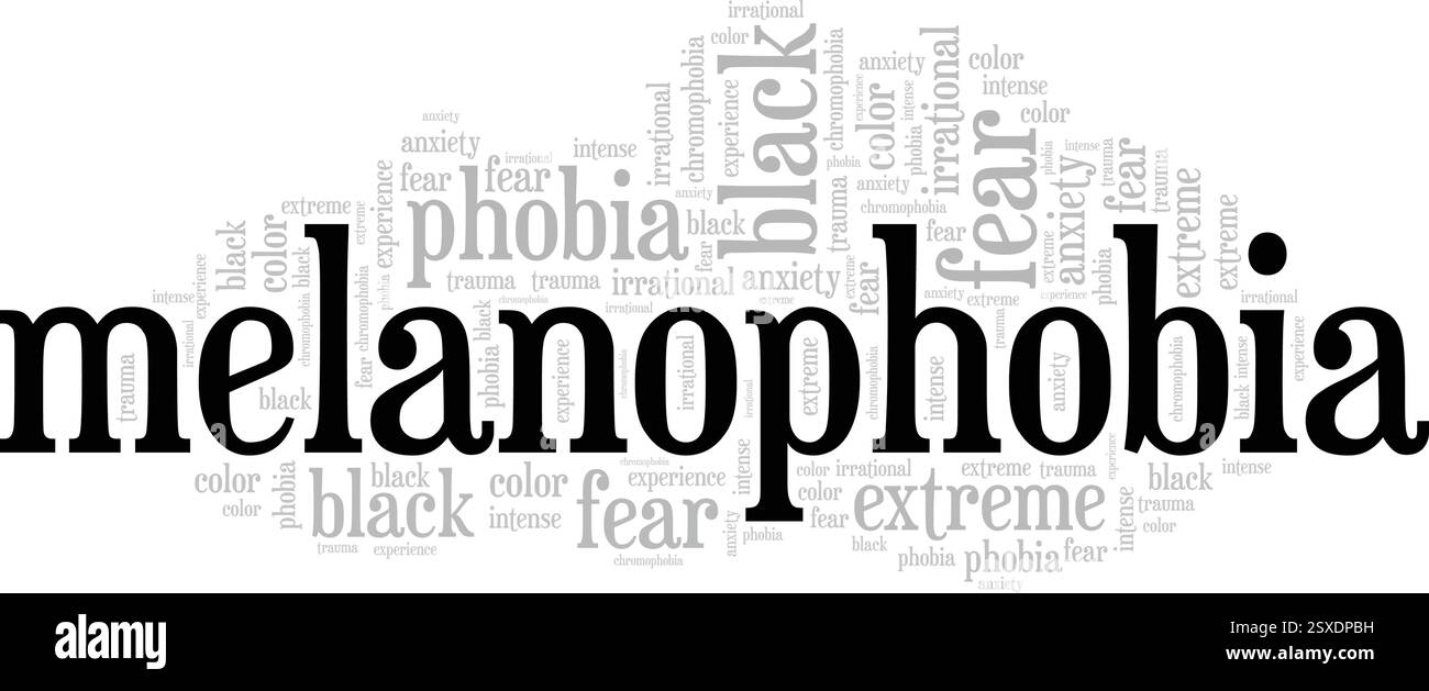 Melanophobia: Fear of the Color Black word cloud conceptual design ...