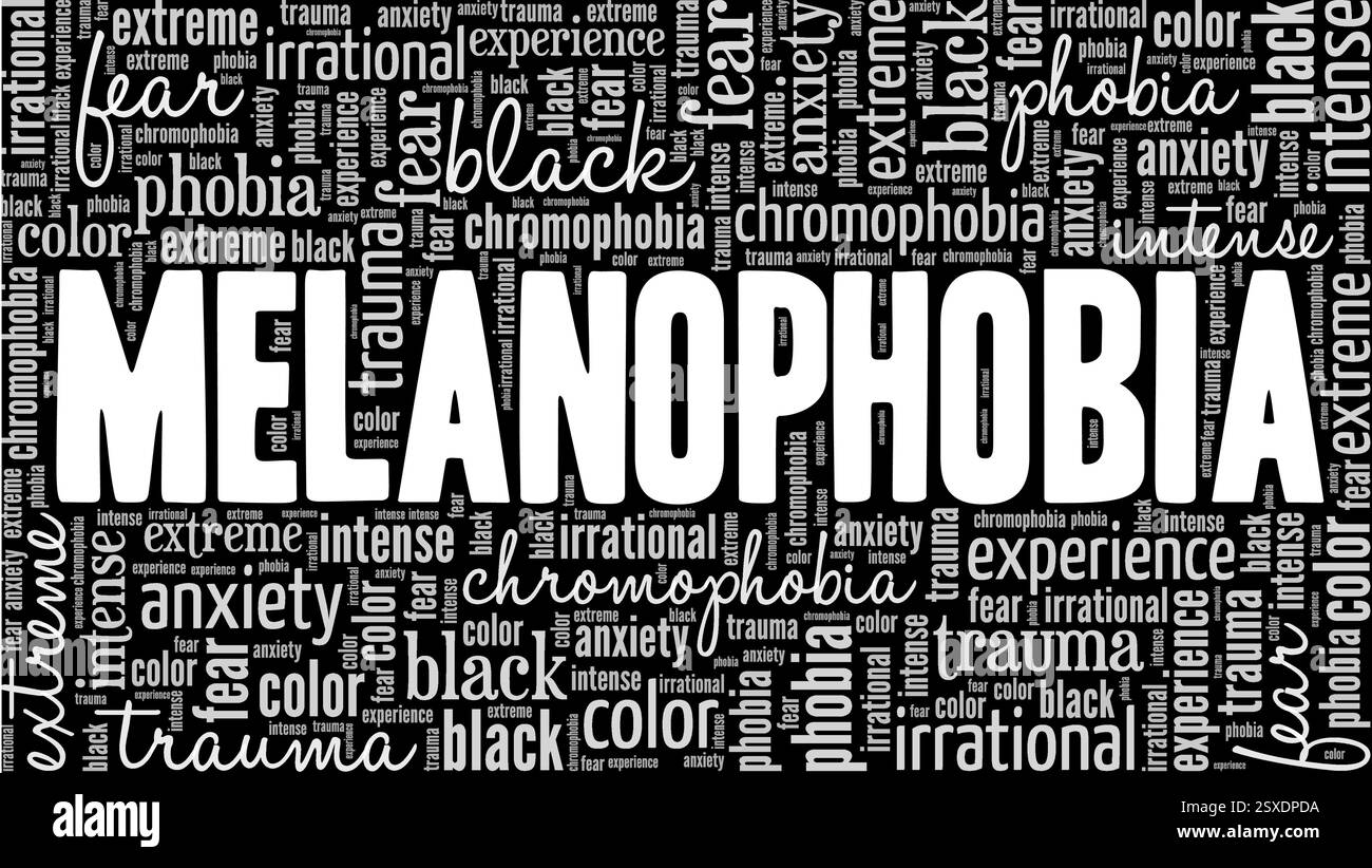 Melanophobia: Fear of the Color Black word cloud conceptual design ...