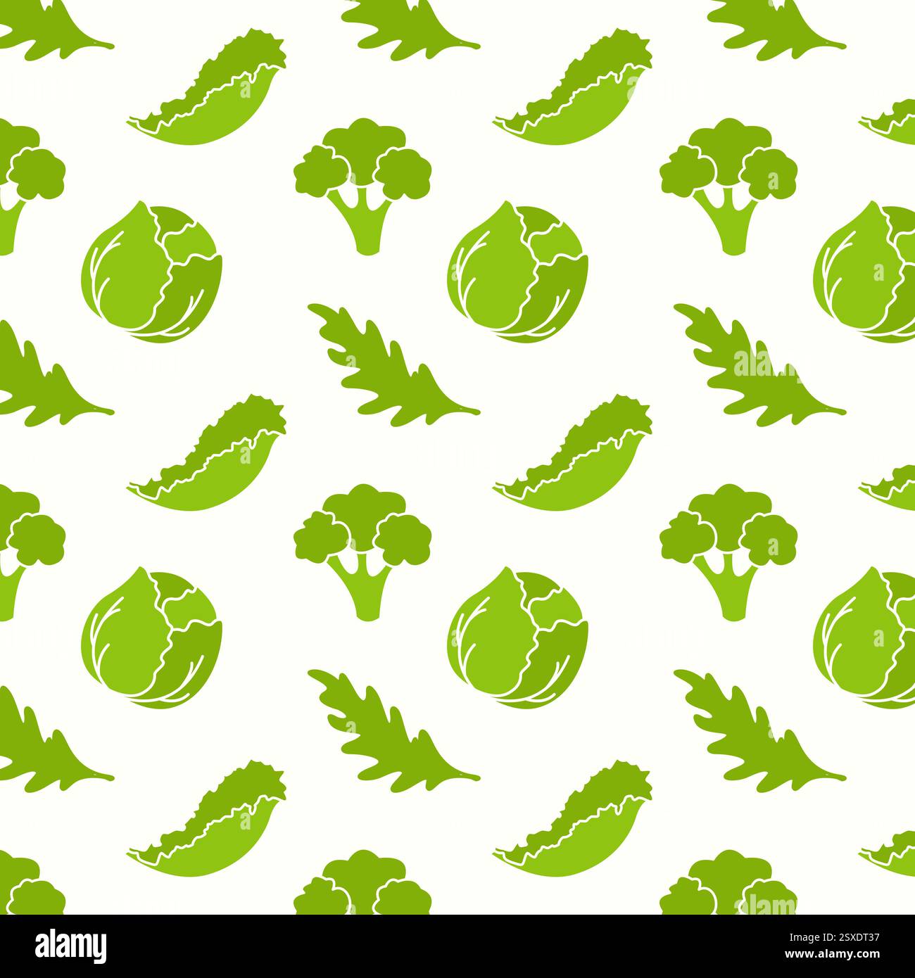 Healthy vibe, green healthy vegetables for vegetarian nutrition, seamless pattern with cabbage ...