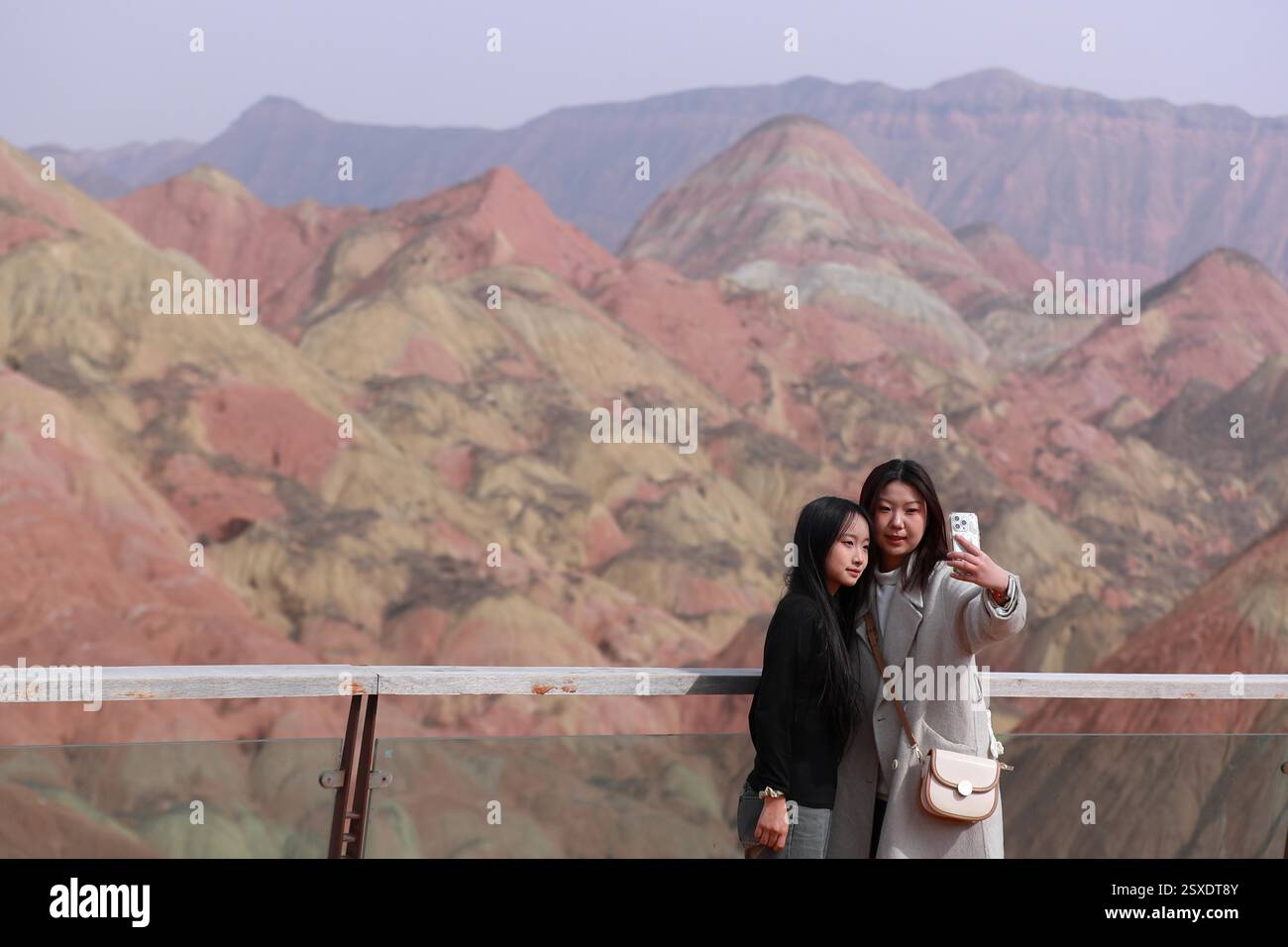 Aerial photo shows the scenery of Shuimo Danxia Scenic Spot in Lanzhou ...