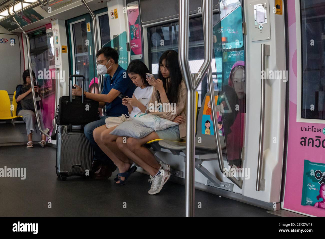 Bangkok, Thailand. 22nd Feb, 2025. A close-up of passengers inside the ...
