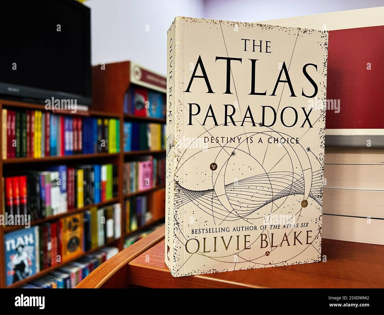 Lviv, Ukraine - February 20, 2025: Hardback copy of 'The Atlas Paradox ...