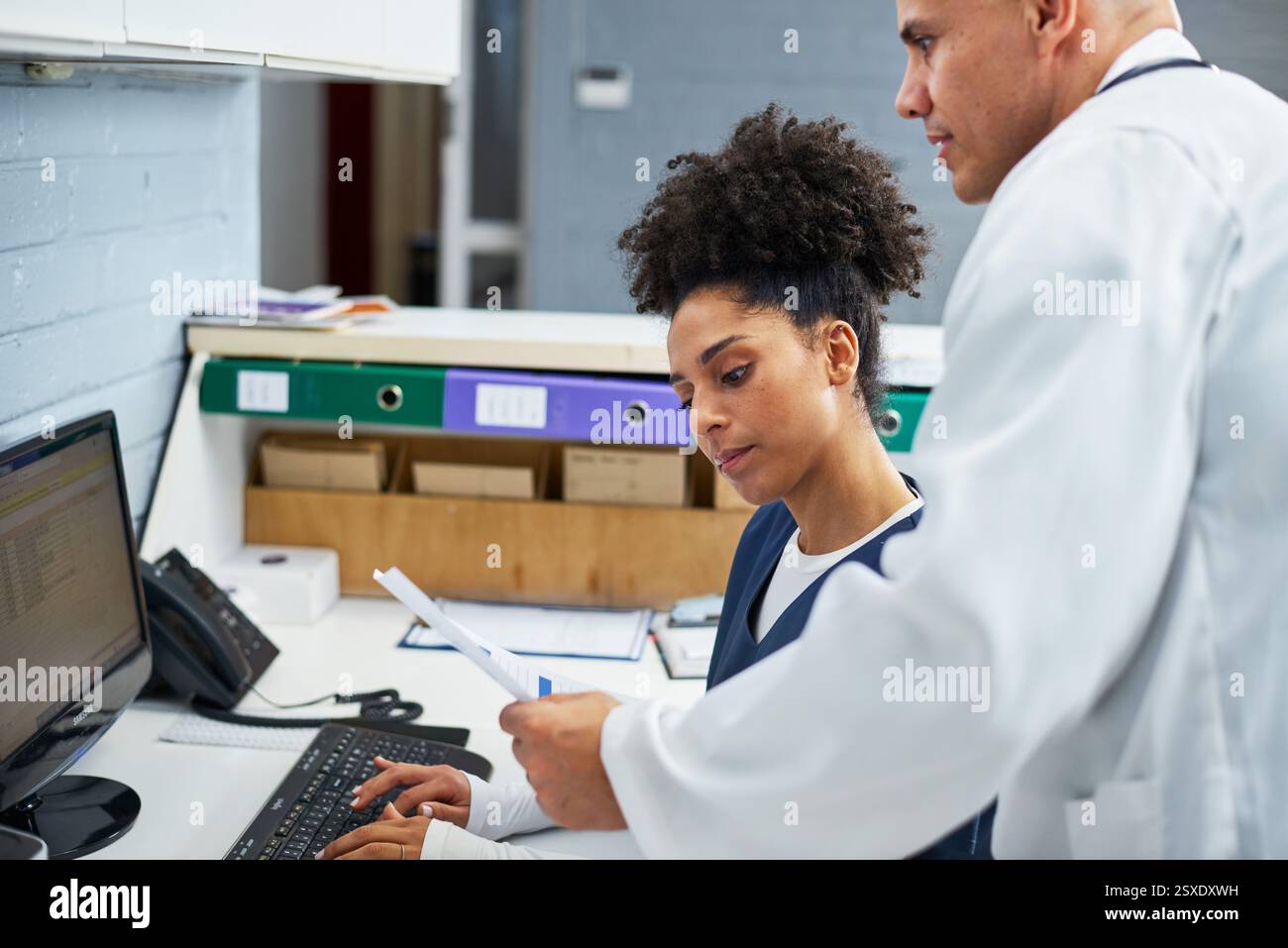 Health Administrative Staff Collaborating in Professional Office ...