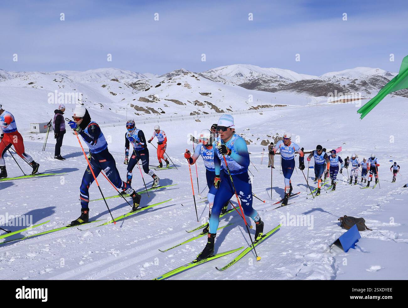 ALTAY, CHINA - FEBRUARY 24, 2025 - Runners compete in the 2024-2025 National cross-country Ski ...