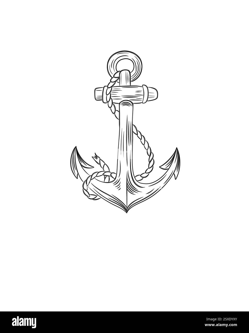 Sea anchor - beautiful anchor silhouette isolated on white background ...