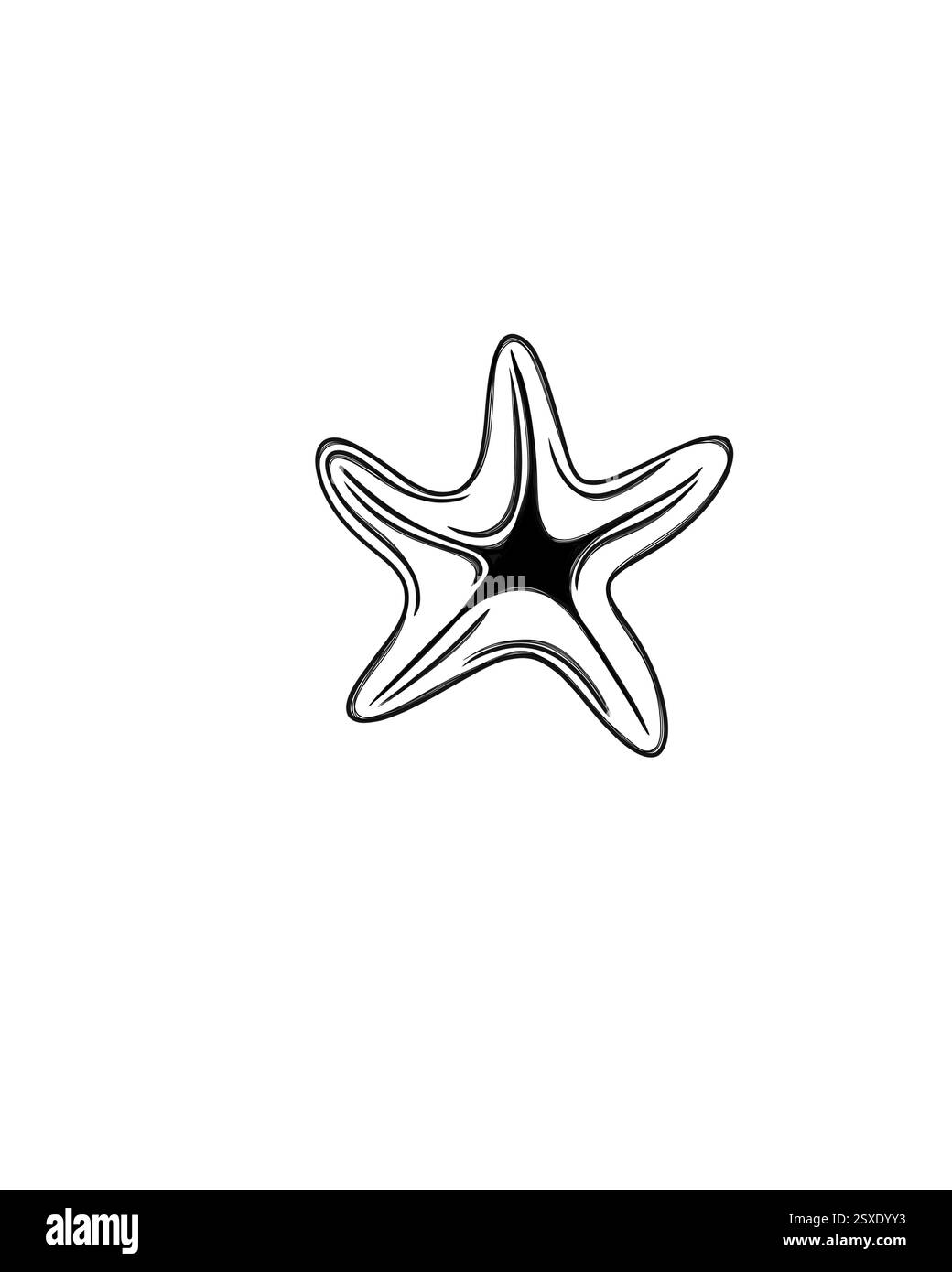 Starfish icon silhouette for starfish logo illustration. Simple design ...