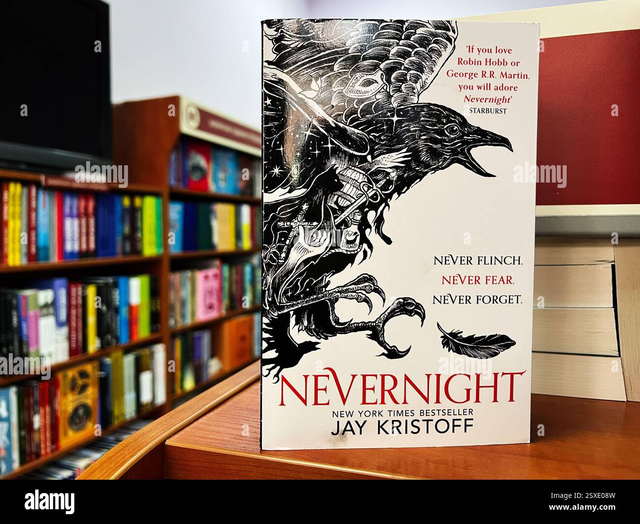 Lviv, Ukraine - February 20, 2025: Book cover of Nevernight by Jay ...