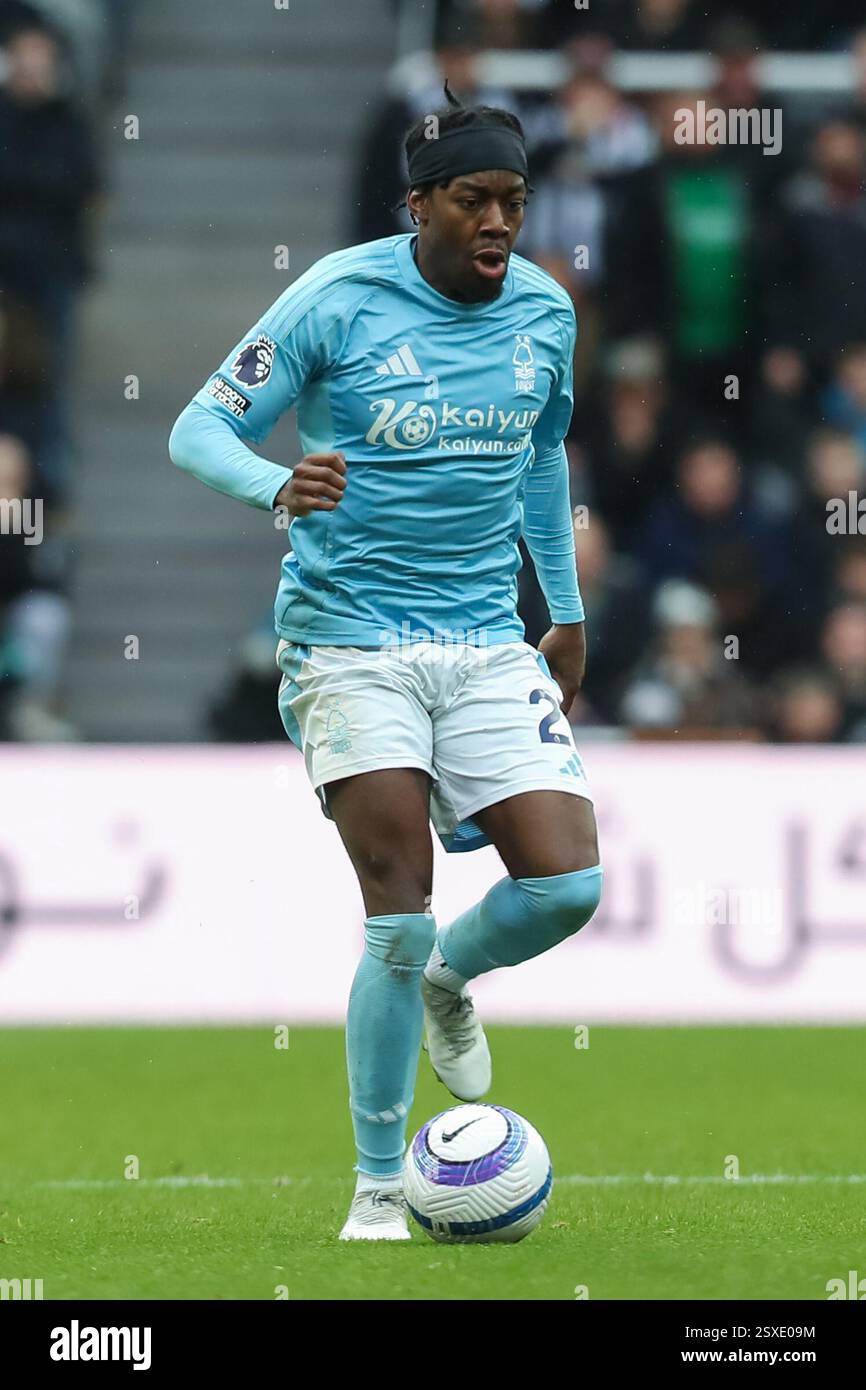 Newcastle, UK. 23rd Feb, 2025. Anthony Elanga Of Nottingham Forest during the Newcastle United ...