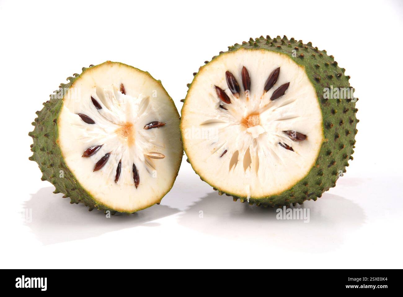 Soursop (Graviola) Cut in Half, Isolated on White Background Stock ...