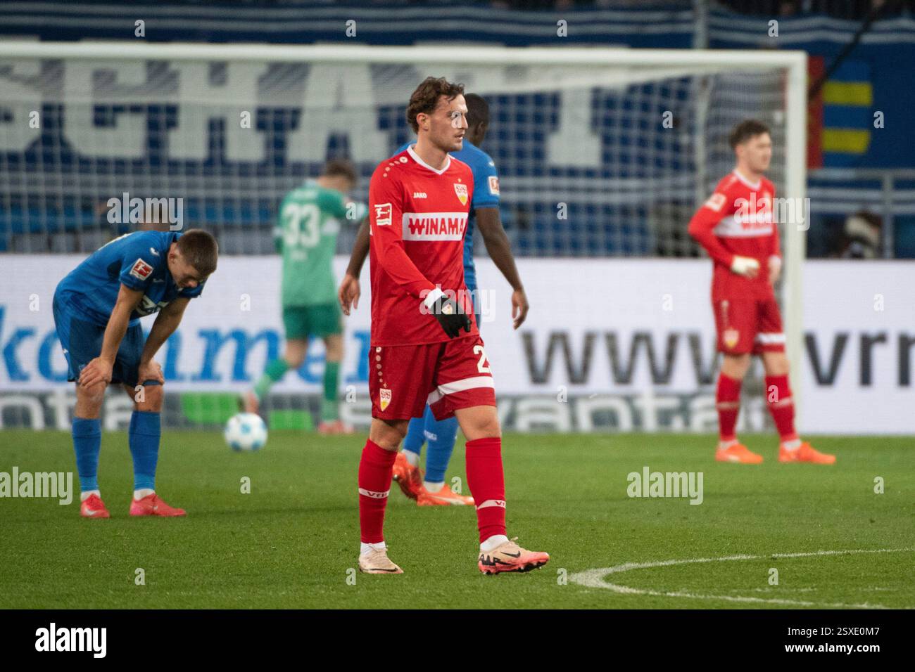 Sinsheim, Deutschland. 23rd Feb, 2025. Nach Spielende Entaeuschung ...