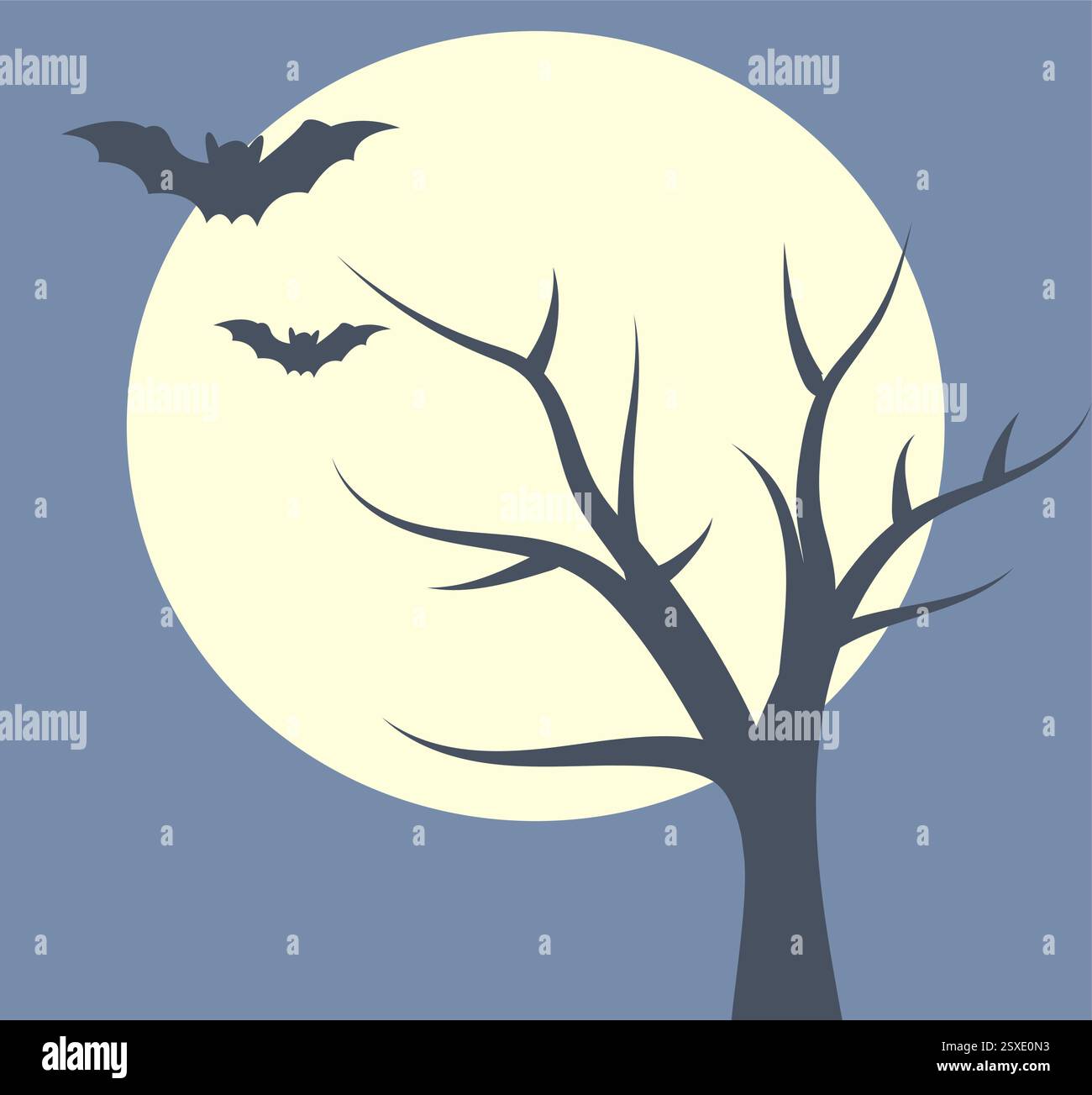 Blood moon over tree Stock Vector Images - Alamy