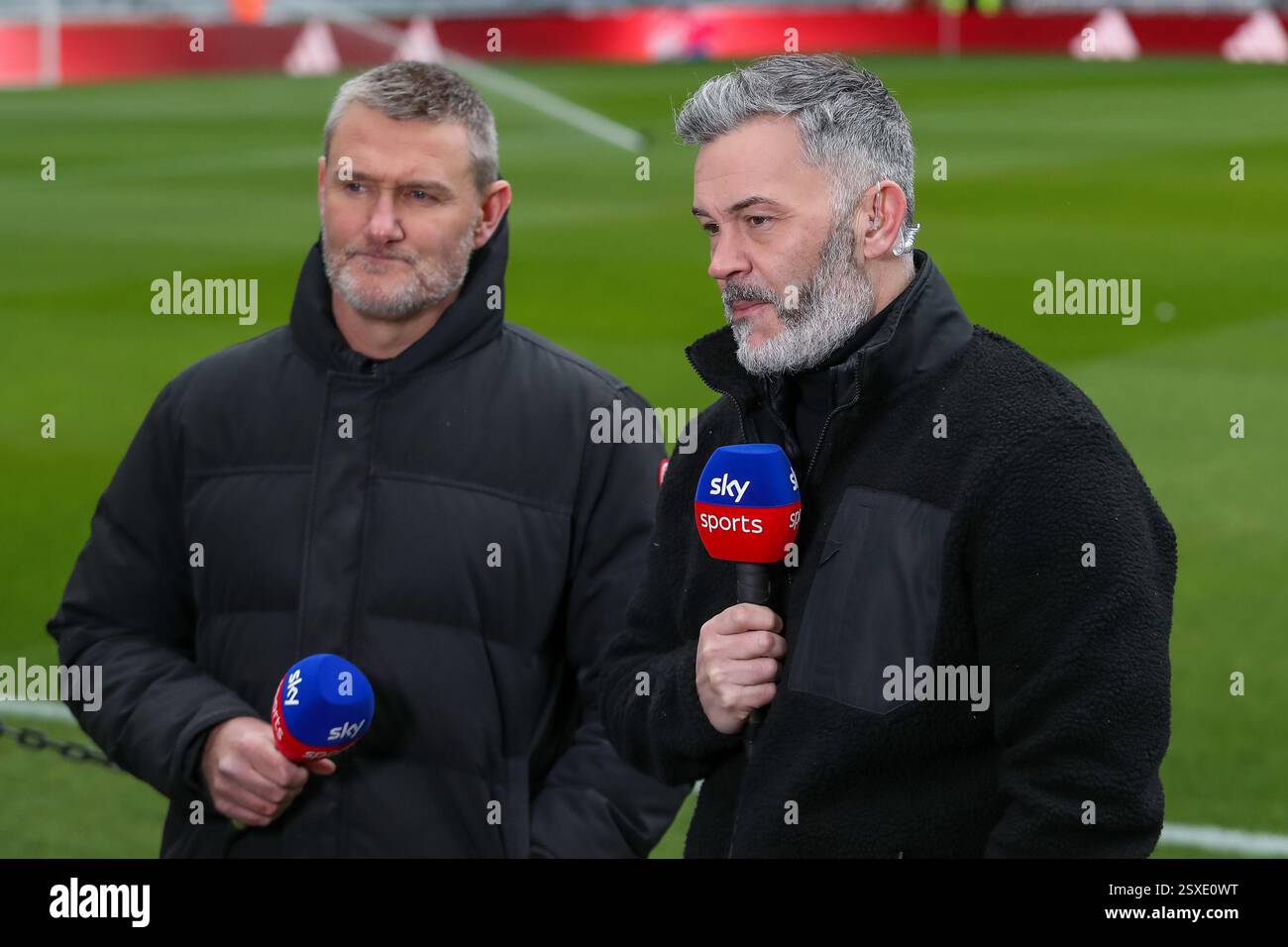 Newcastle, UK. 23rd Feb, 2025. Keith Downie conducting a sky sports TV ...