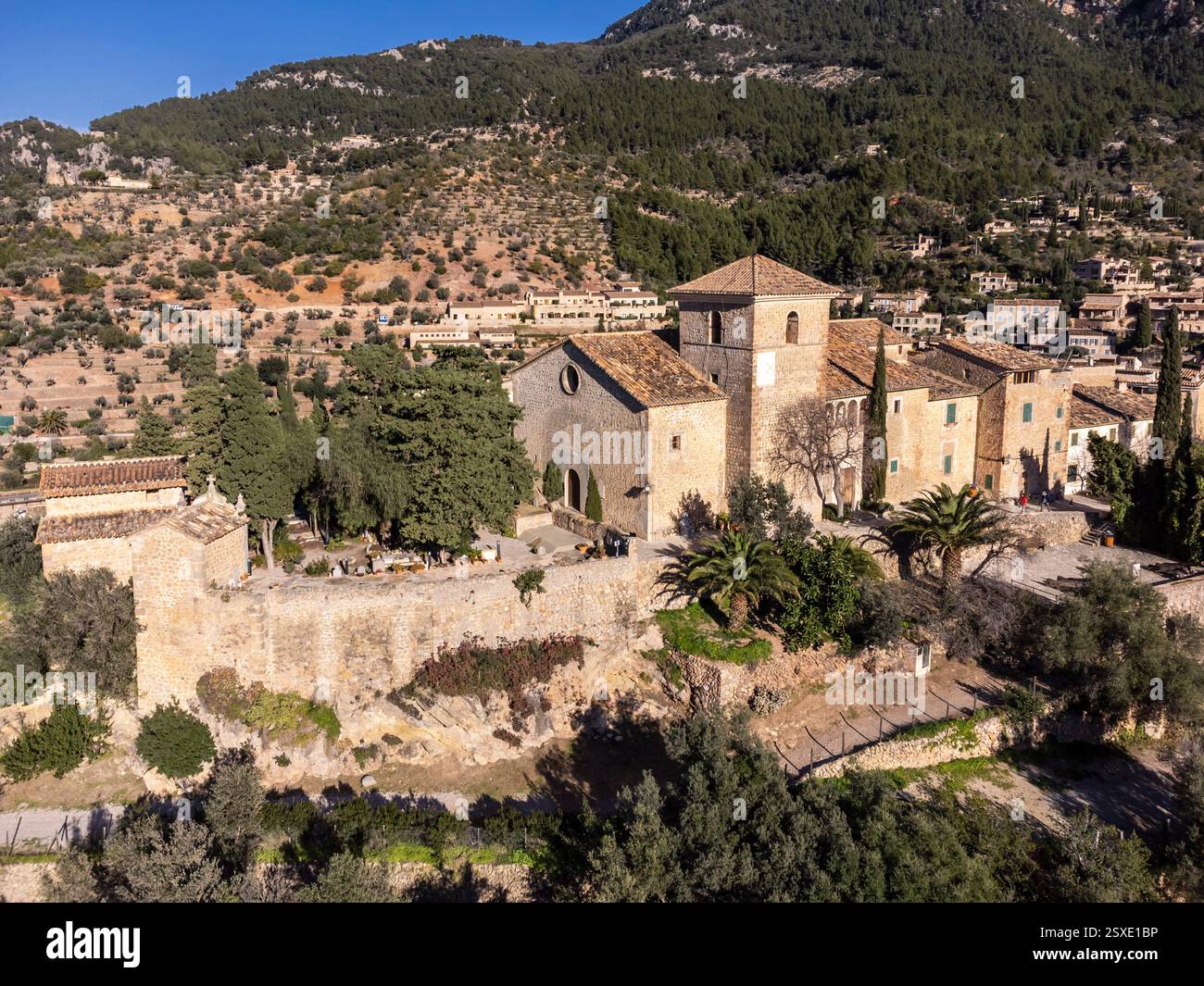 cemetery and parish church of San Juan Bautista and village, 14th ...