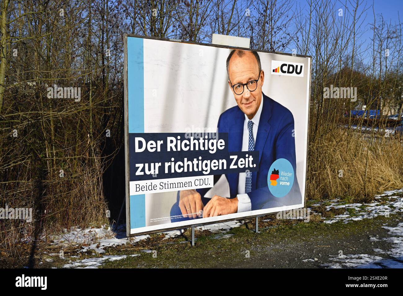 Wahlplakat der CDU mit Friedrich Merz zur Bundestagswahl 2025 *** CDU ...