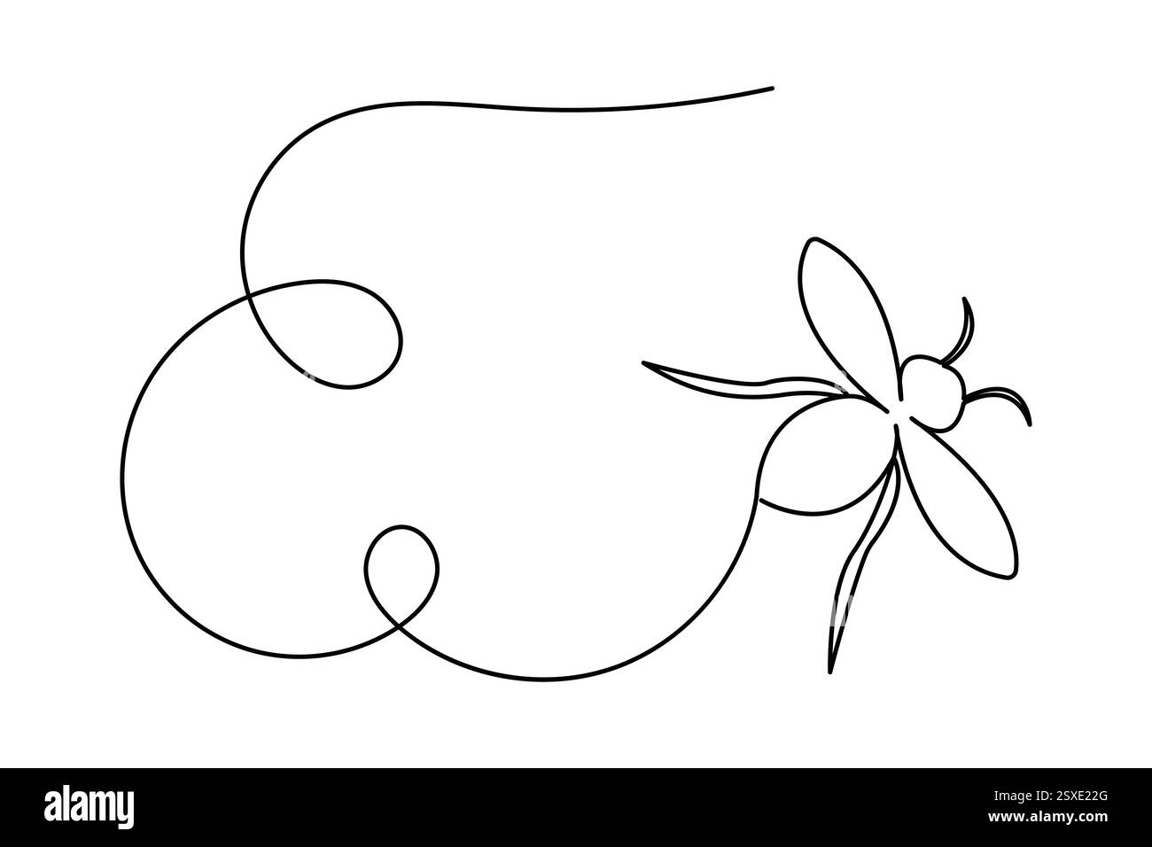 Continuous single line drawing of bee outline isolated vector art ...