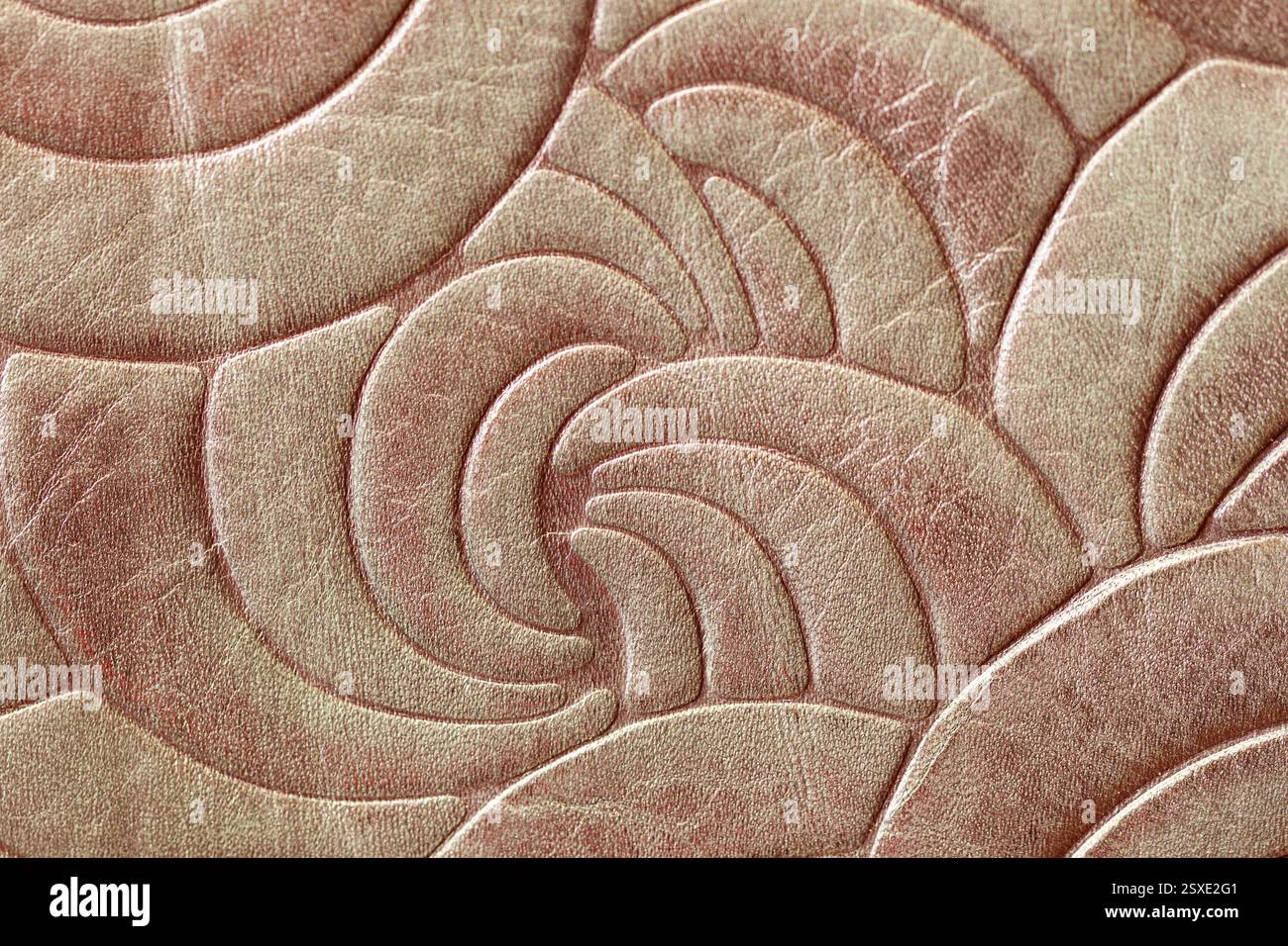 Embossed leather texture with an elegant abstract pattern of curved ...