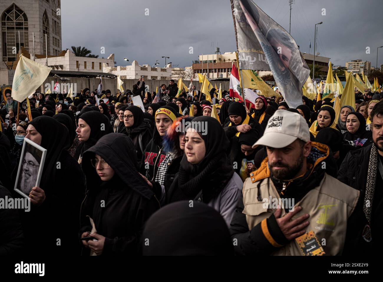 Beirut, Lebanon. 23rd Feb, 2025. Procession on the airport motorway ...