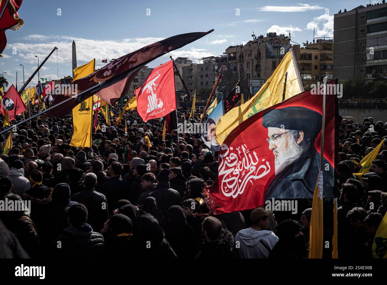 Beirut, Lebanon. 23rd Feb, 2025. Procession on the airport motorway ...