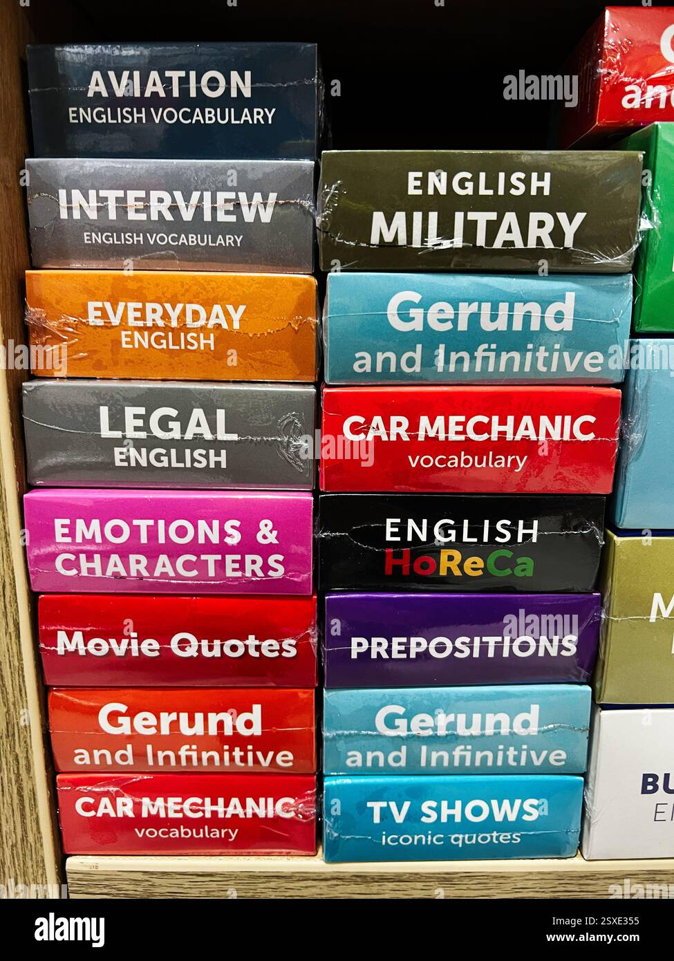 Lviv, Ukraine - February 20, 2025: Various English vocabulary books ...