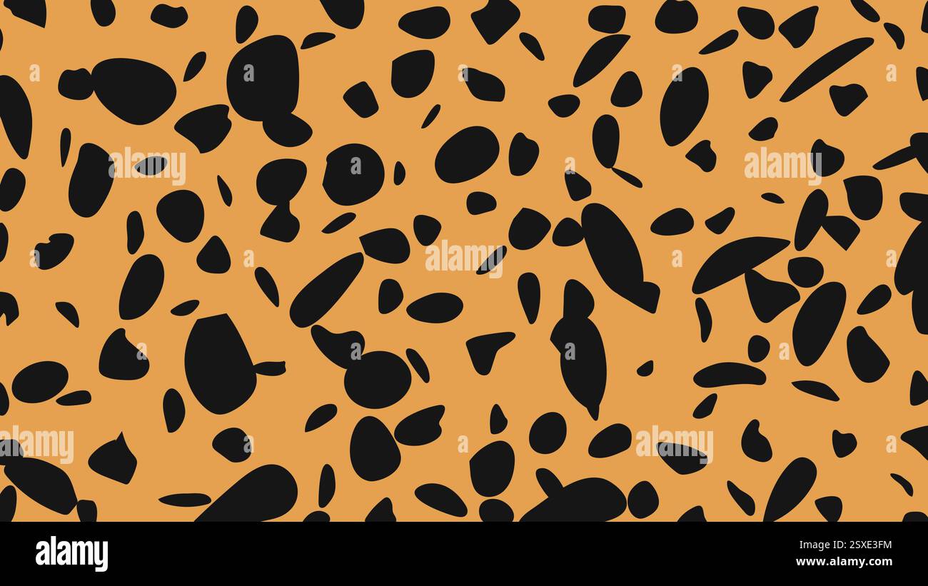 Cheetah Spot Animal Print. Leopard Dot Design on Orange Background ...