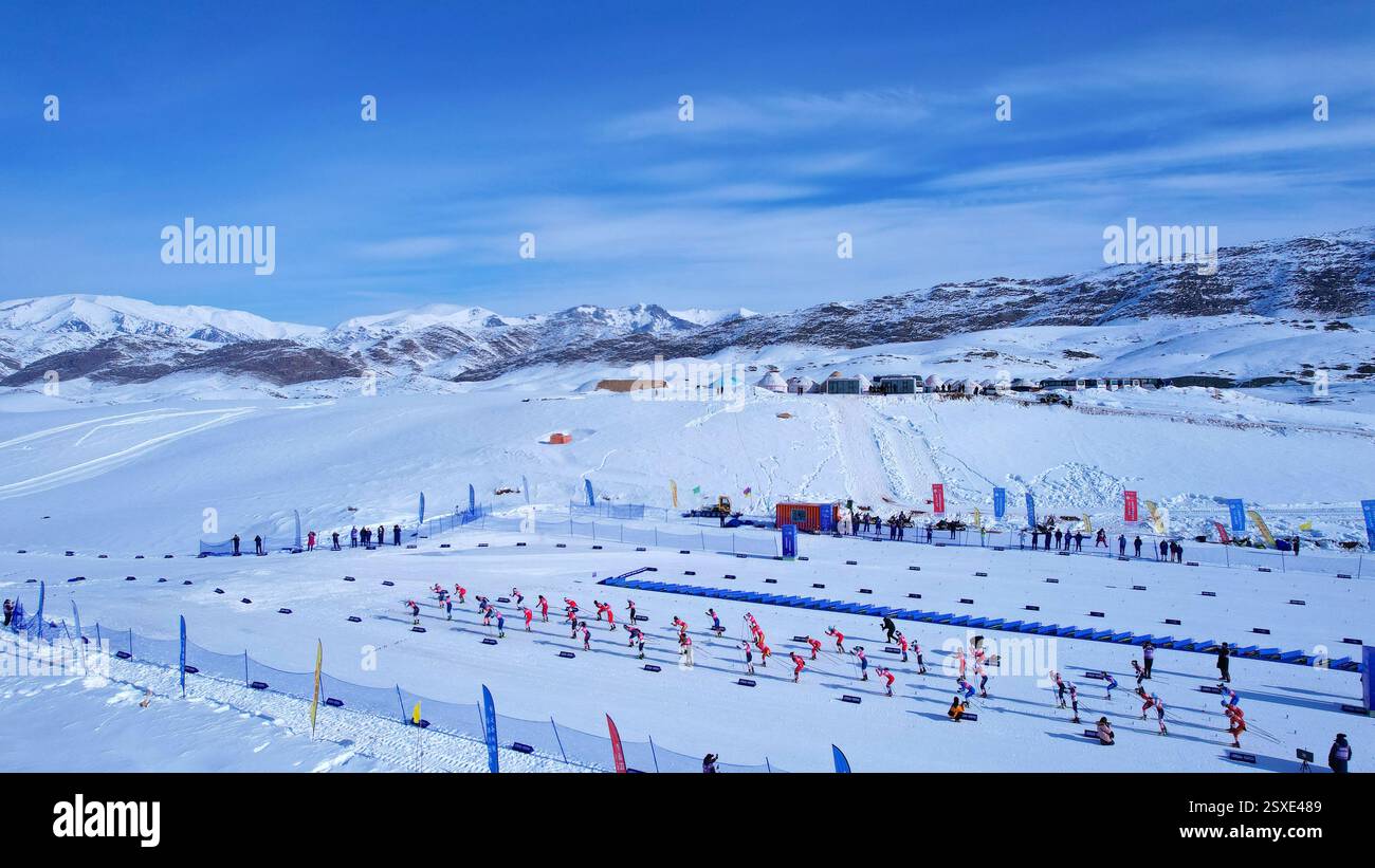 ALTAY, CHINA - FEBRUARY 24, 2025 - Runners compete in the 2024-2025 ...