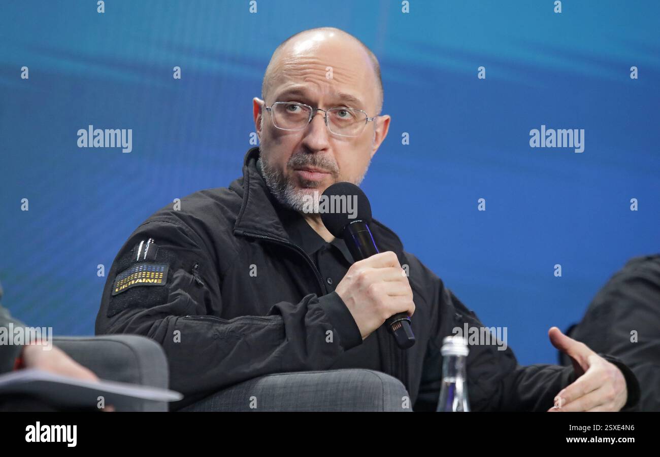 Prime Minister of Ukraine Denys Shmyhal speaks during the "Ukraine ...