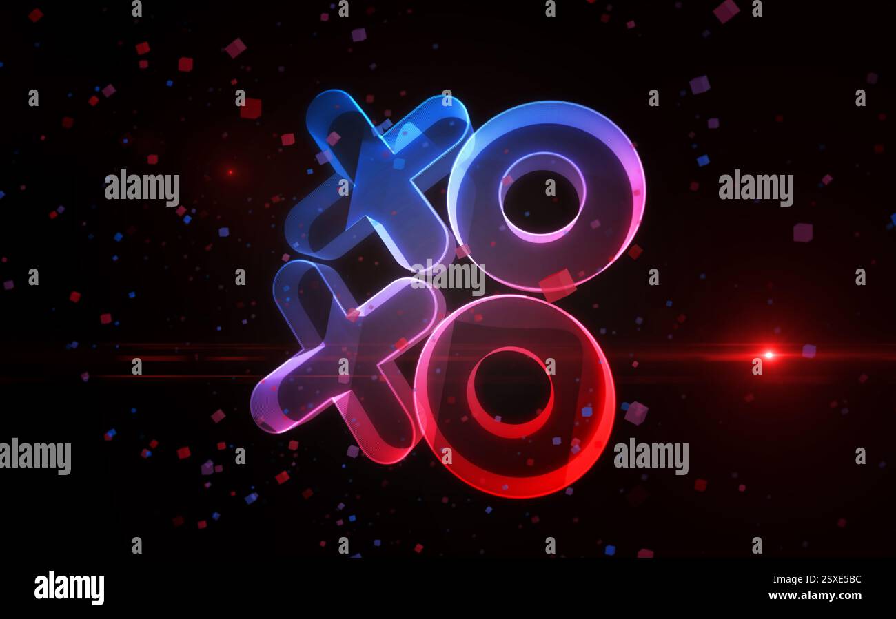 XOXO love and kiss symbol digital abstract concept holographic glass ...