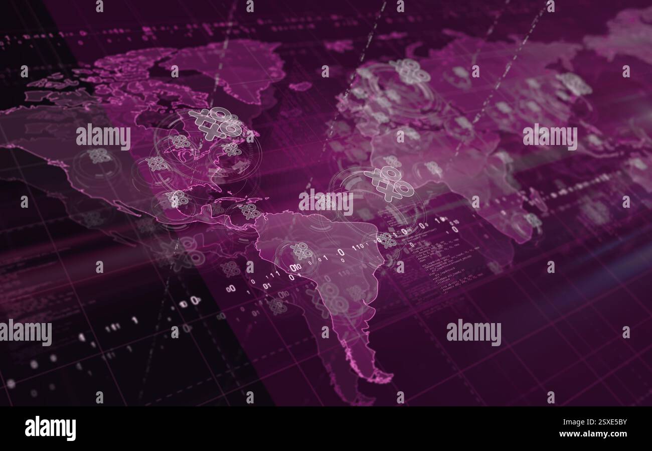 XOXO love and kiss symbols over world map 3d illustration Stock Photo ...