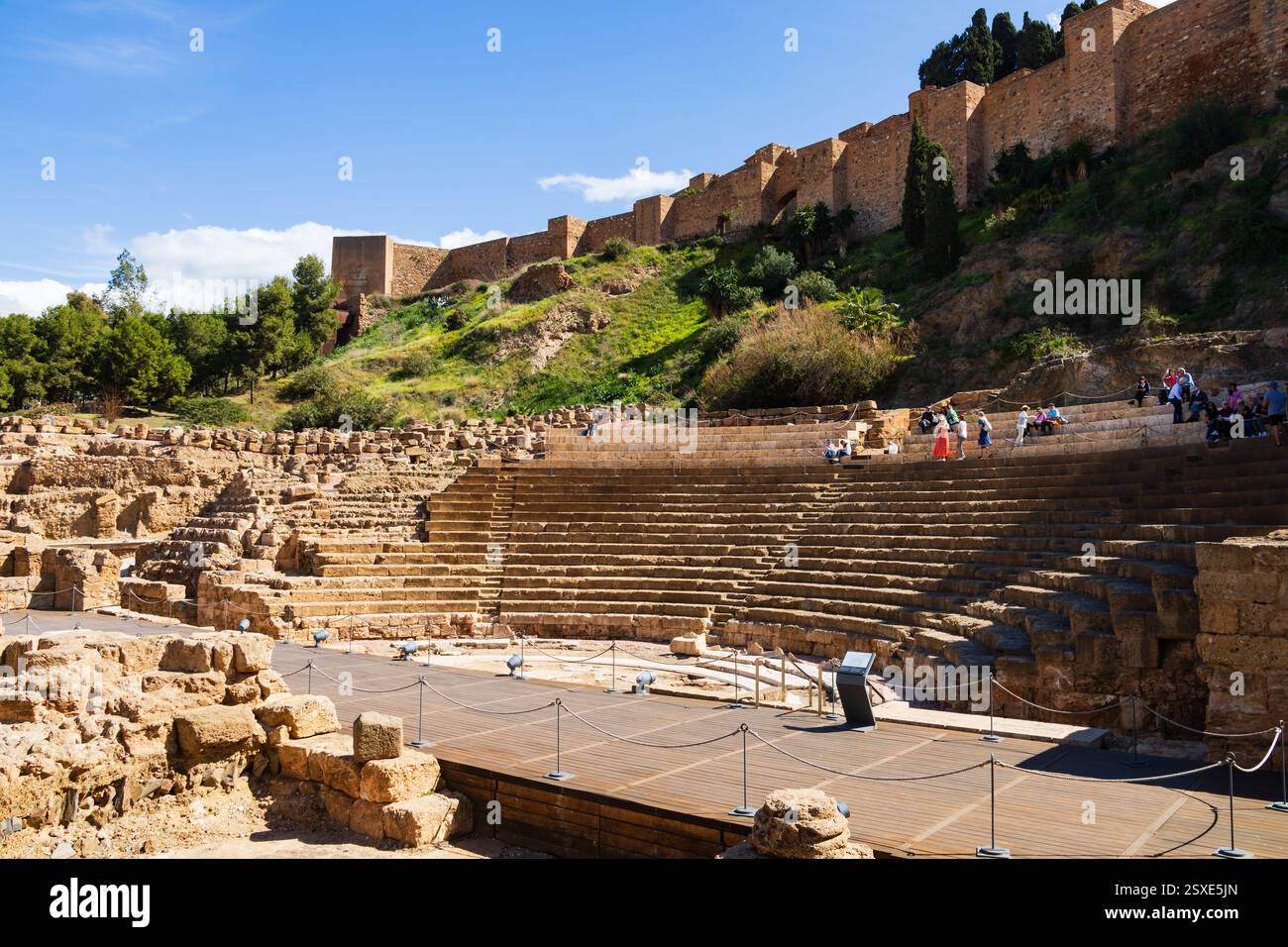 The Alcazaba de Malaga. Muslim Walled fortification on the slopes of ...