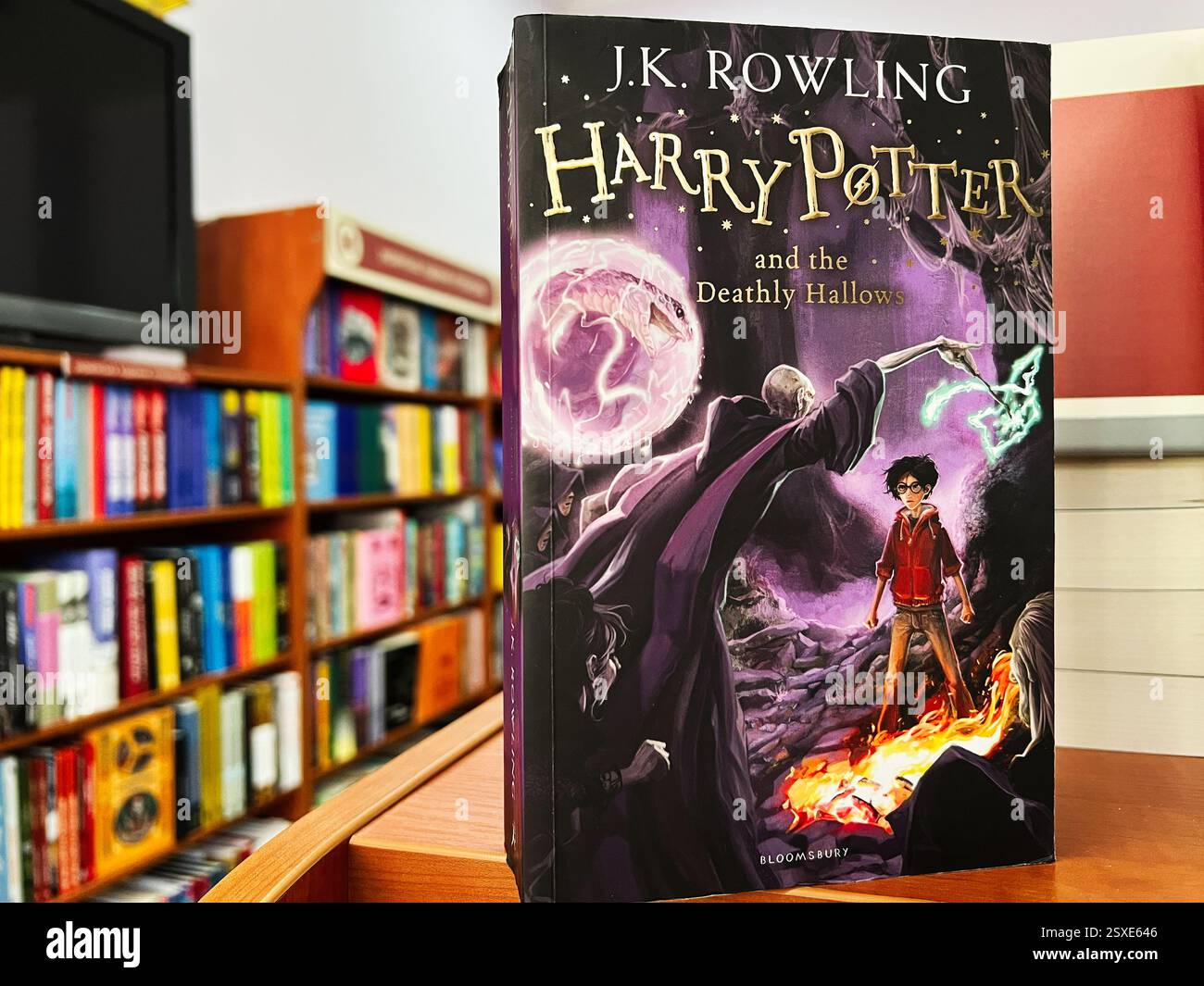 Lviv, Ukraine - February 20, 2025: A vibrant display of J.K. Rowling's ...