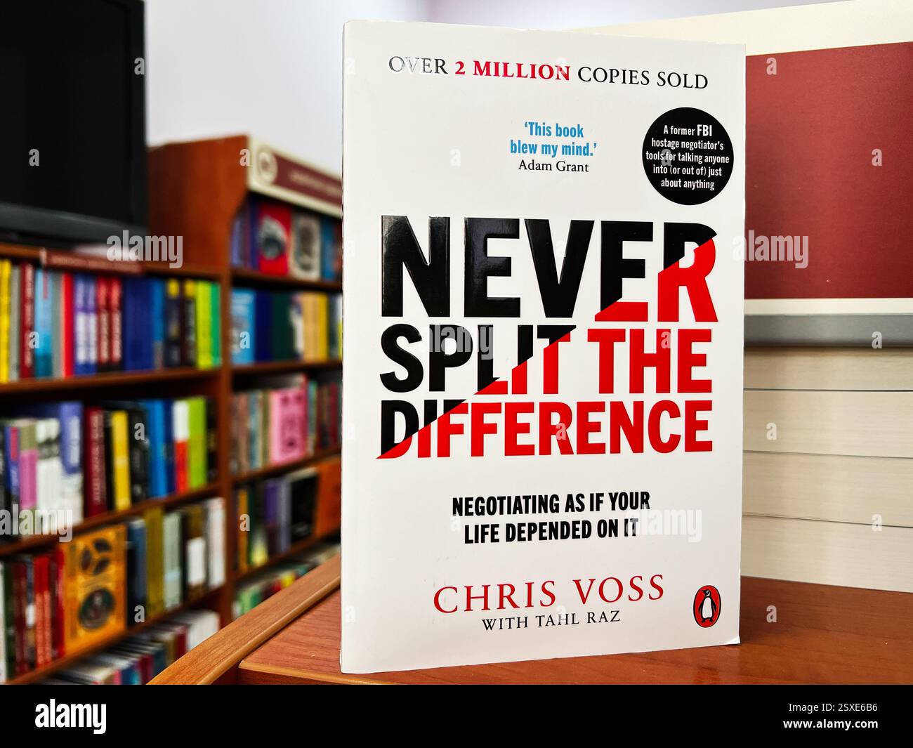 Lviv, Ukraine - February 20, 2025: Close view of book Never Split the ...