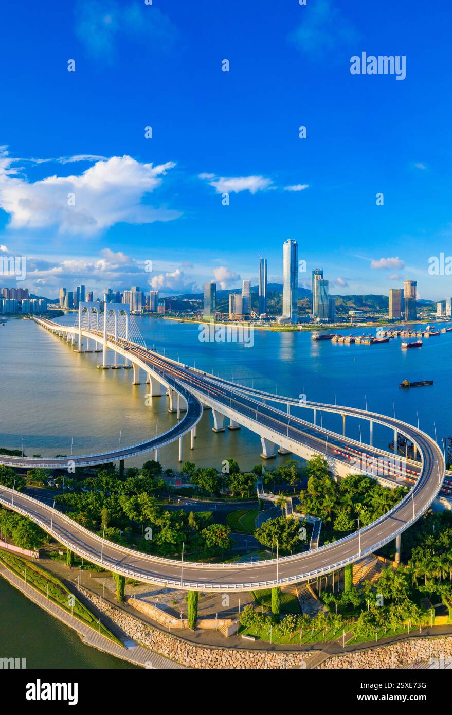 Aerial view of the Sai Wan Bridge in Macau, China Stock Photo - Alamy