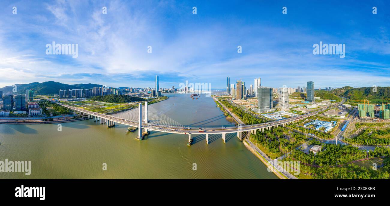 Aerial Scenery of Hengqin Bridge in Zhuhai, Guangdong Province, China ...