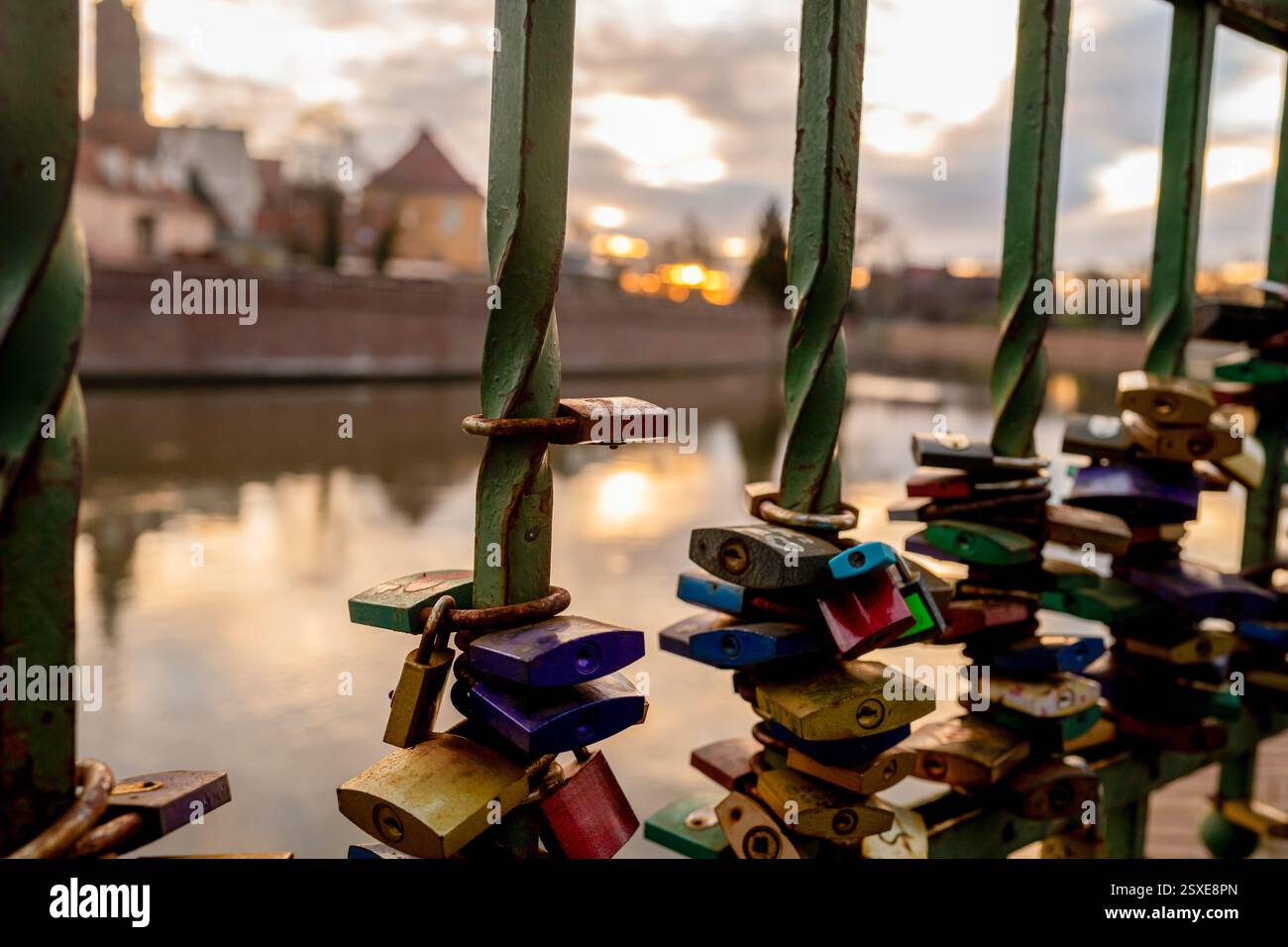 Padlock on bridge symbolizes hi-res stock photography and images - Alamy