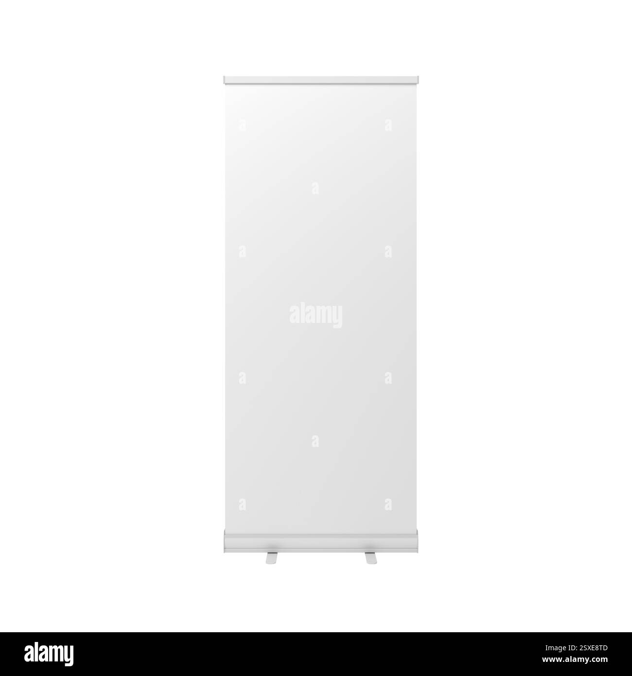 Roll up banner. Mockup. Isolated. 3d illustration Stock Photo - Alamy