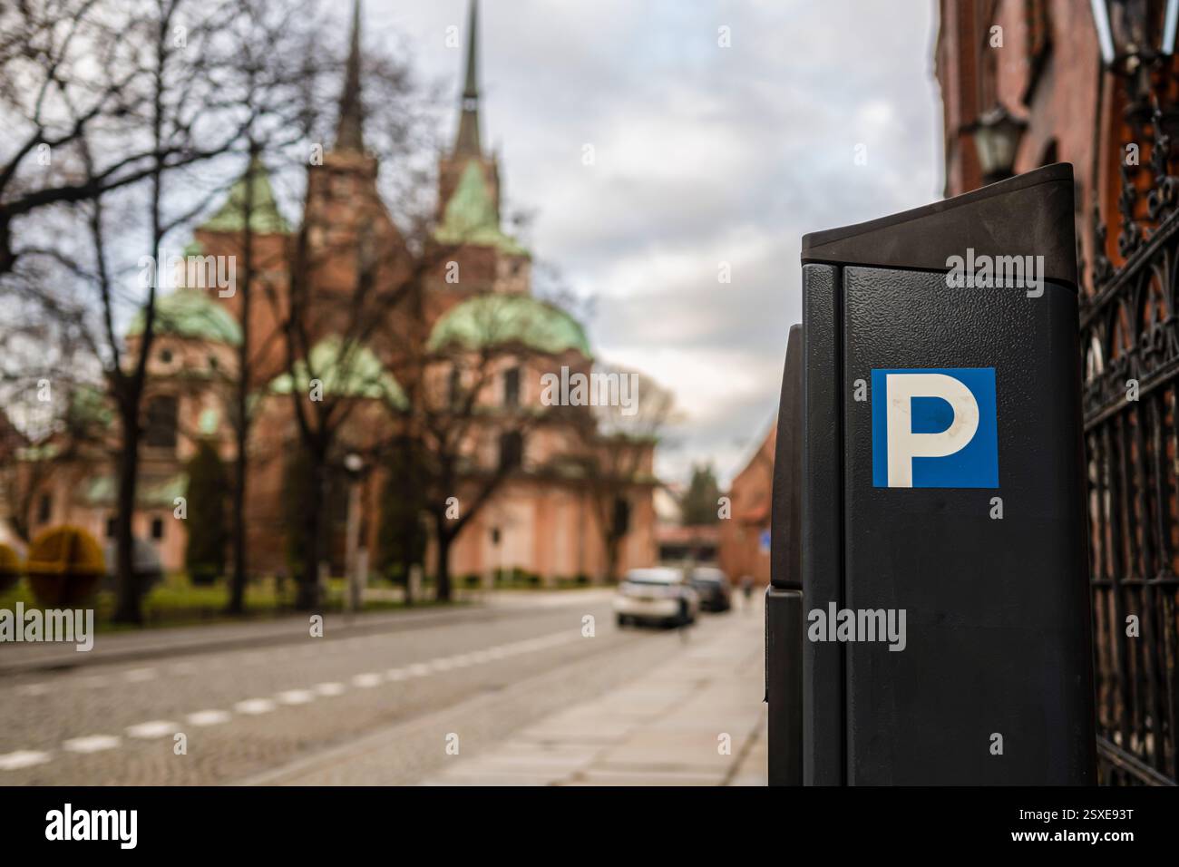 Parking Meter In Old Town Daytime Stock Photo - Alamy