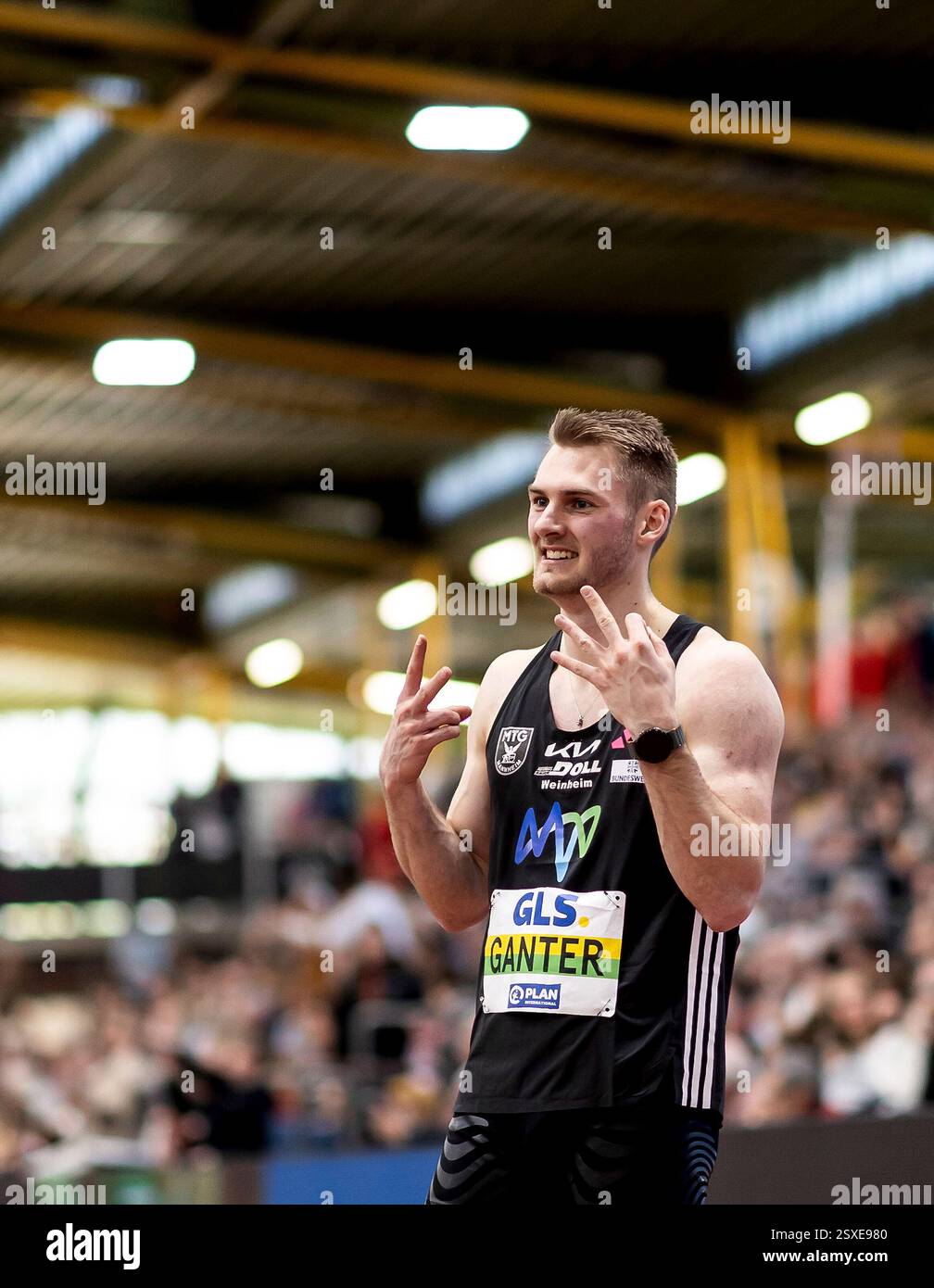 Dortmund, Deutschland. 23rd Feb, 2025. Robin Ganter (MTG Mannheim) wird ...