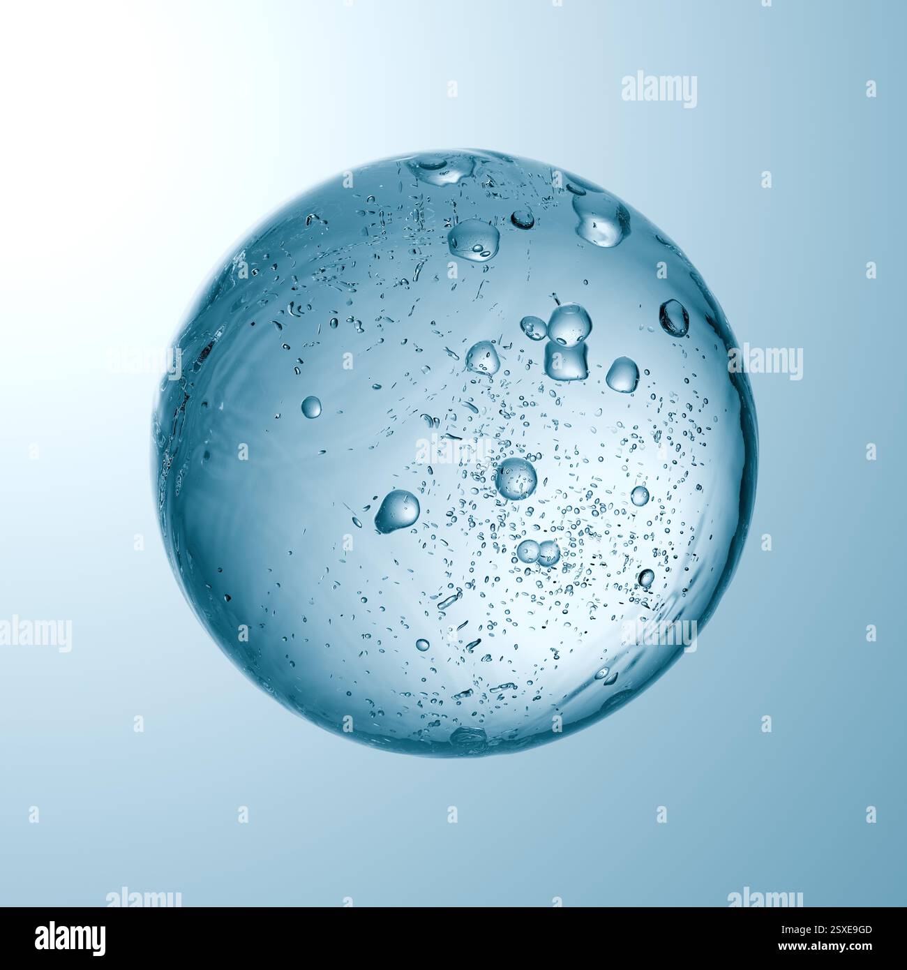 spherical object made of clear material is submerged in water ...