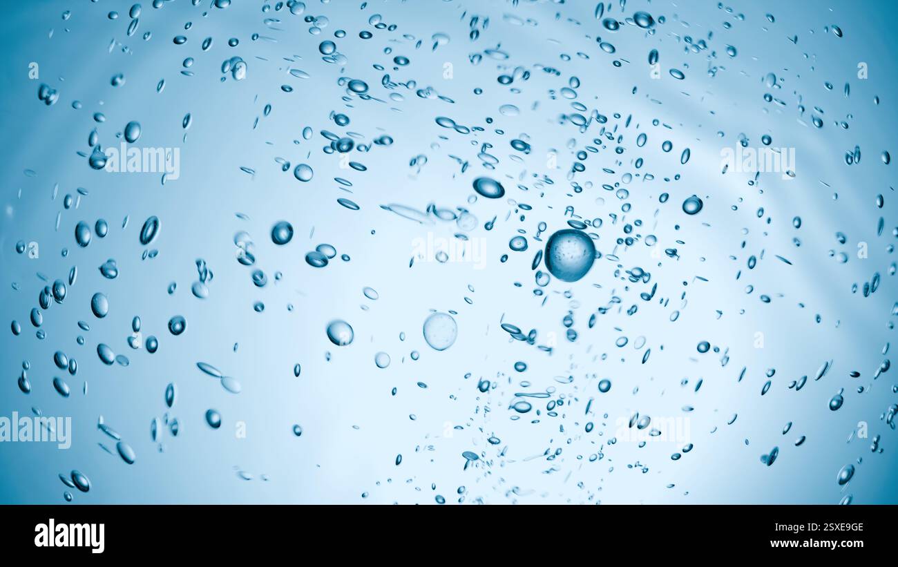 Suspended water droplets shimmer in a tranquil setting, creating a ...