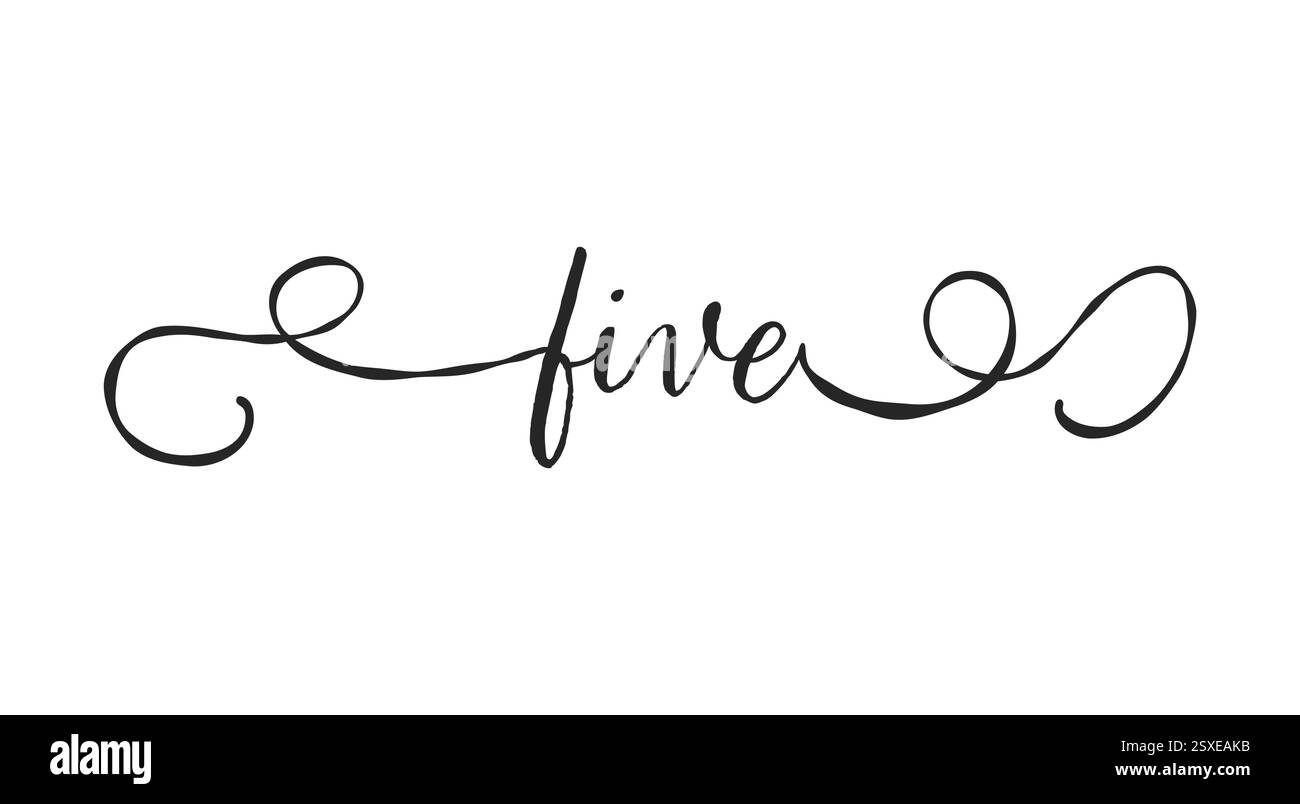 Five card. Hand drawn quote. Modern brush calligraphy. Isolated on ...