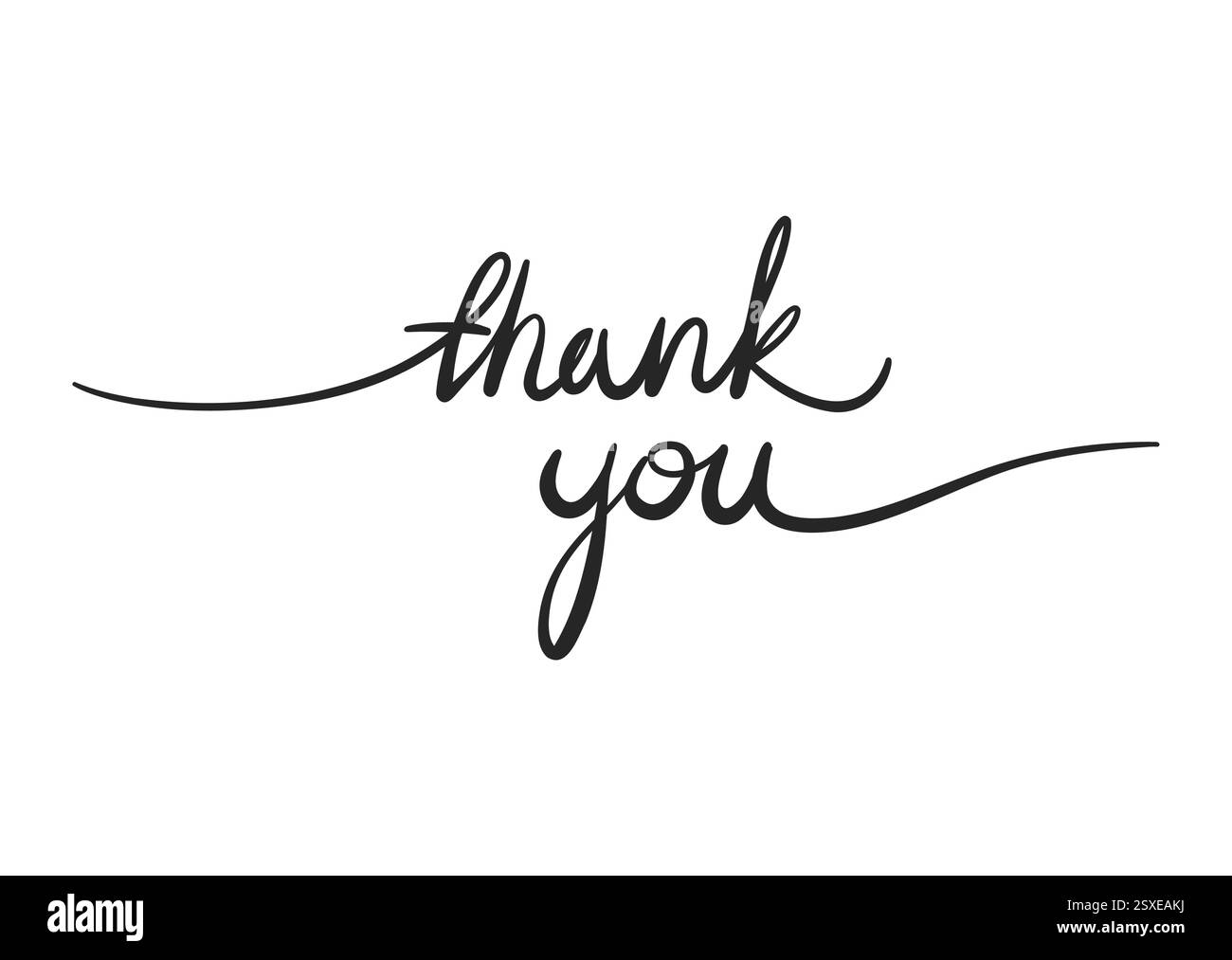 Thank You card. Hand drawn positive quote. Modern brush calligraphy ...