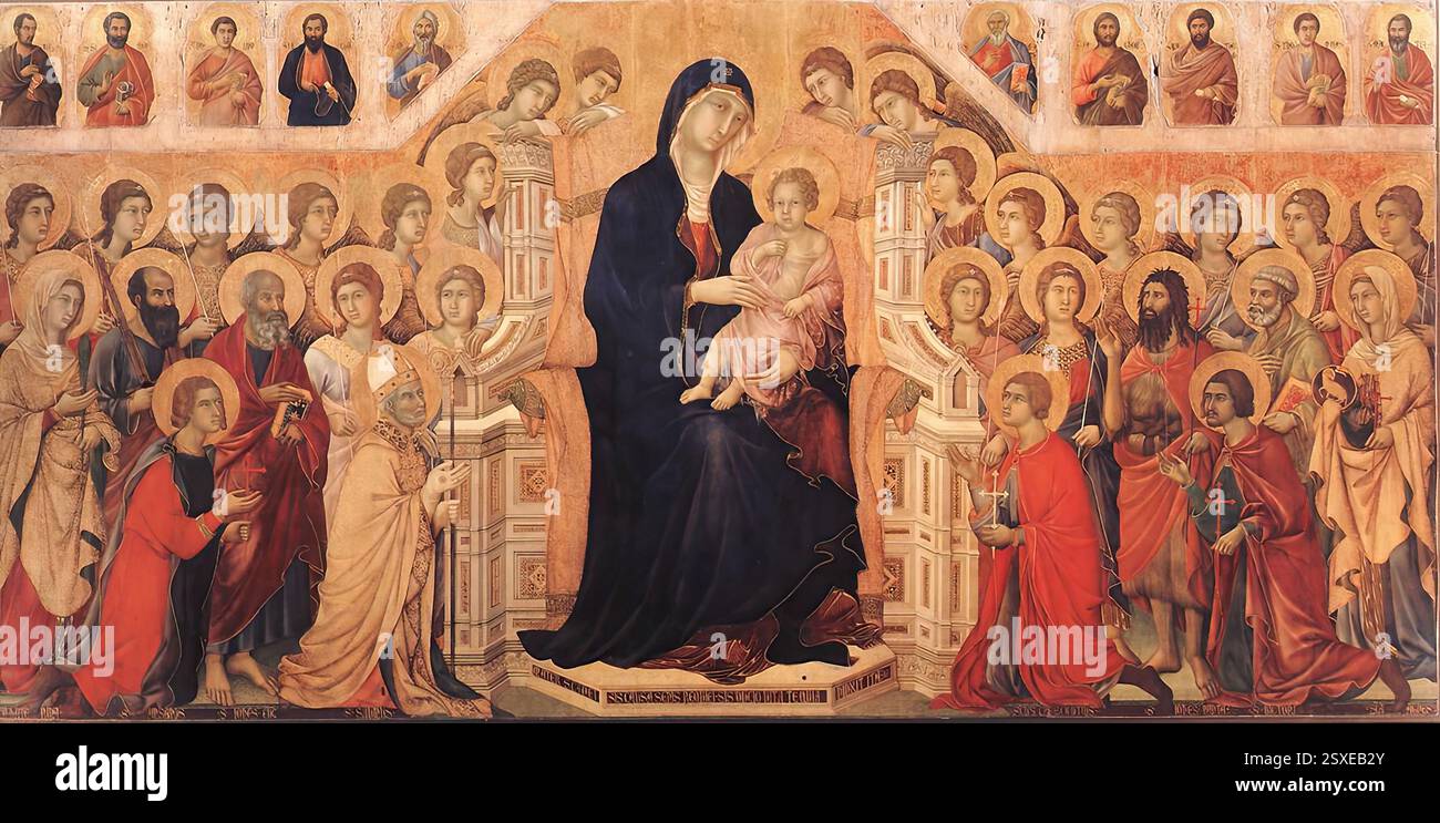 DUCCIO di Buoninsegna (b. ca. 1255, Siena, d. 1319, Siena) Maestà (Madonna with Angels and ...