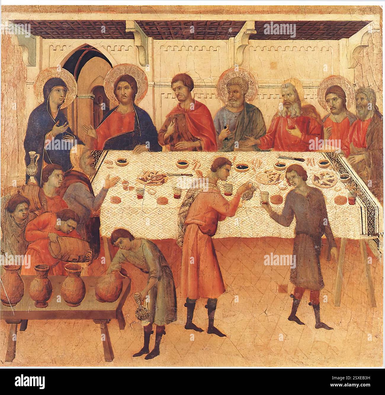 DUCCIO di Buoninsegna (b. ca. 1255, Siena, d. 1319, Siena) Wedding at Cana 1308-11 Tempera on ...