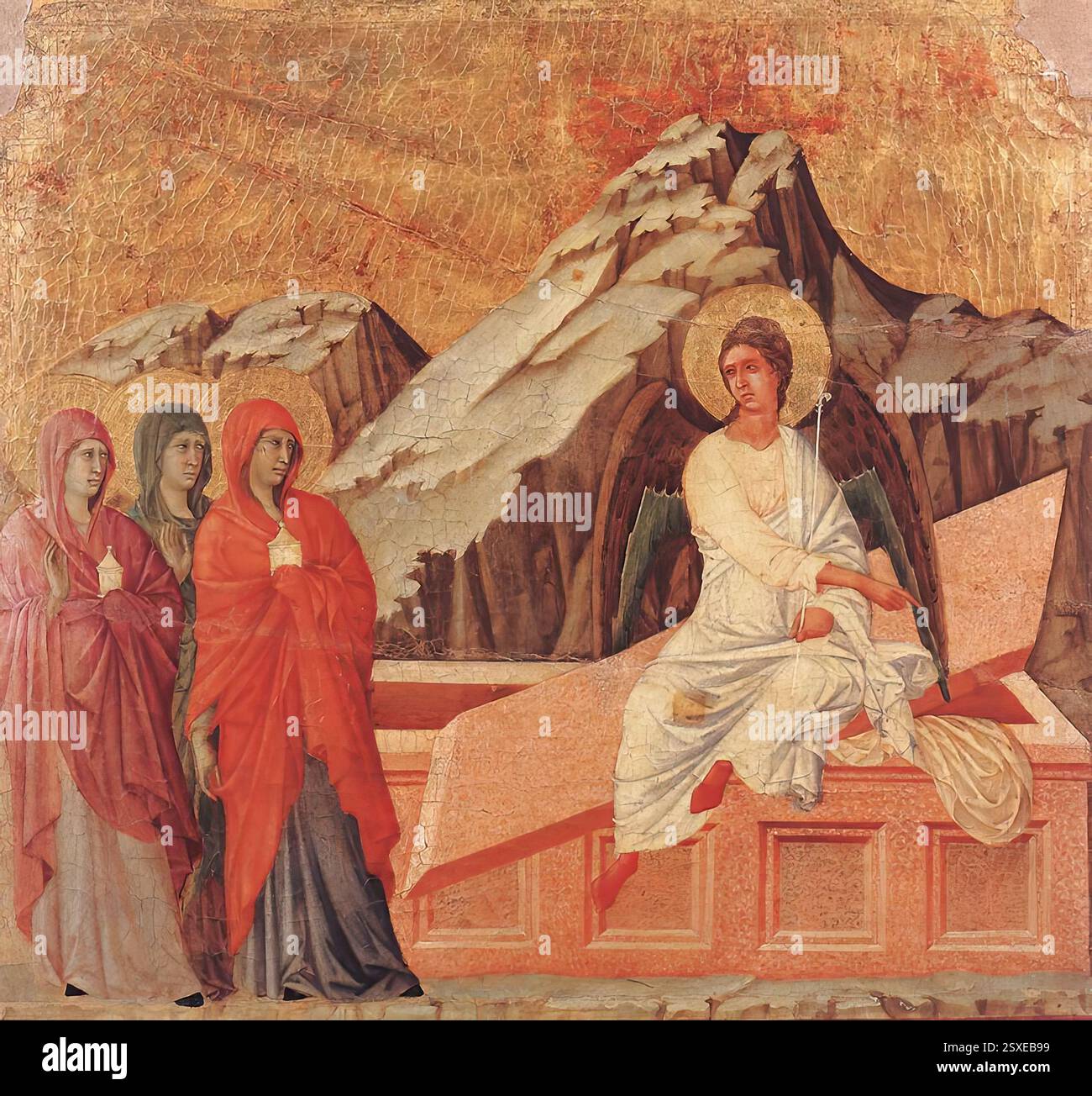 DUCCIO di Buoninsegna (b. ca. 1255, Siena, d. 1319, Siena) The Three Marys at the Tomb 1308-11 ...